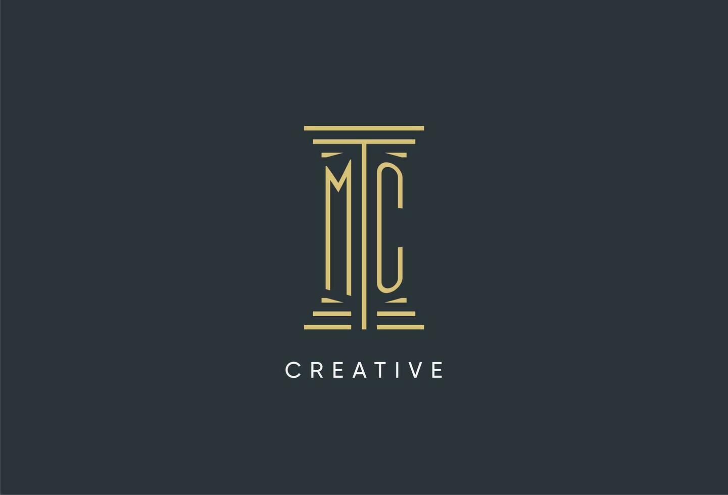 MC initial monogram with pillar shape logo design 26157123 Vector Art ... MC initial monogram with pillar shape logo design 26157123 Vector Art ...