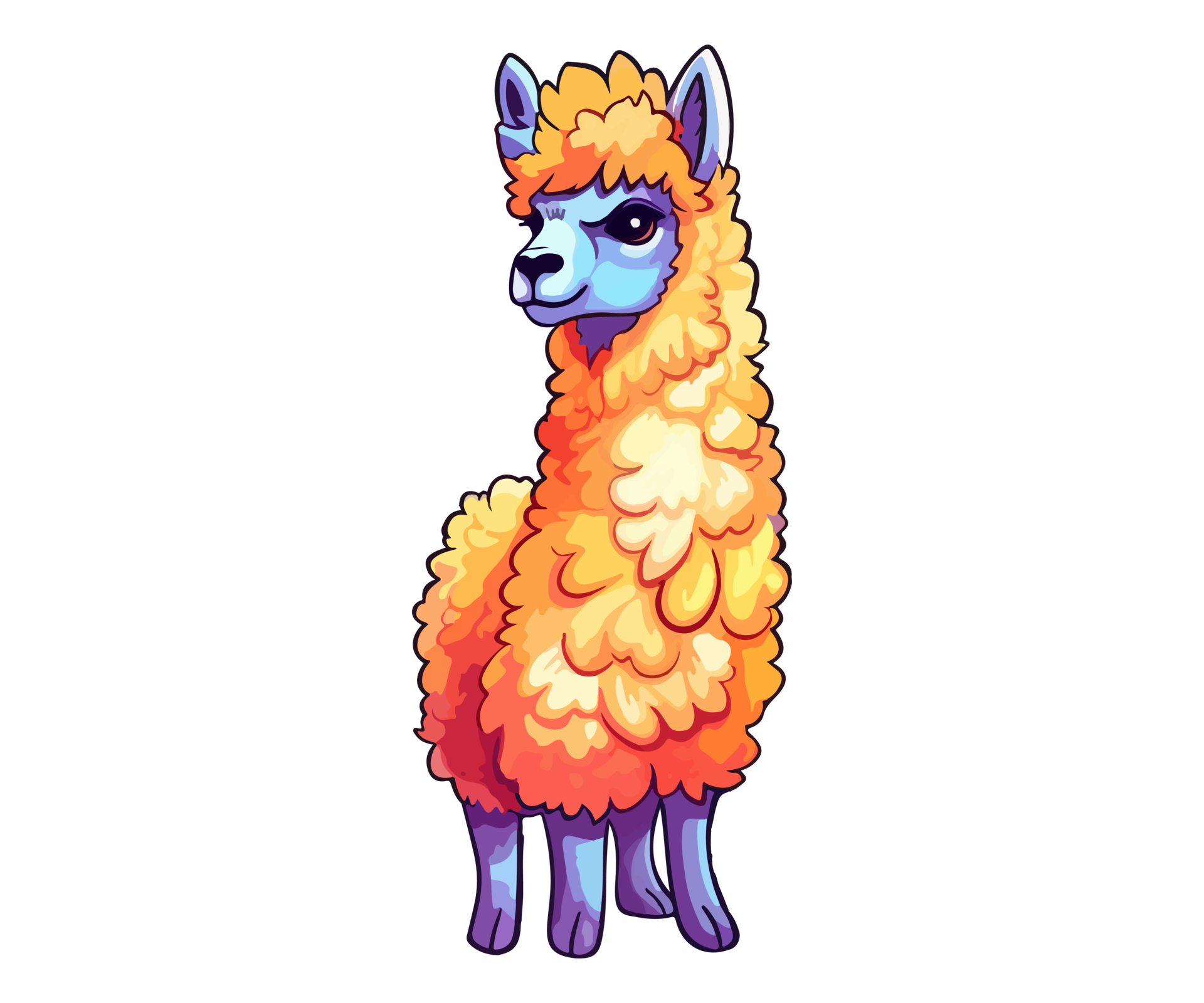 Colorful alpaca Logo, llama Sticker, Pastel cute colors 26158758 PNG