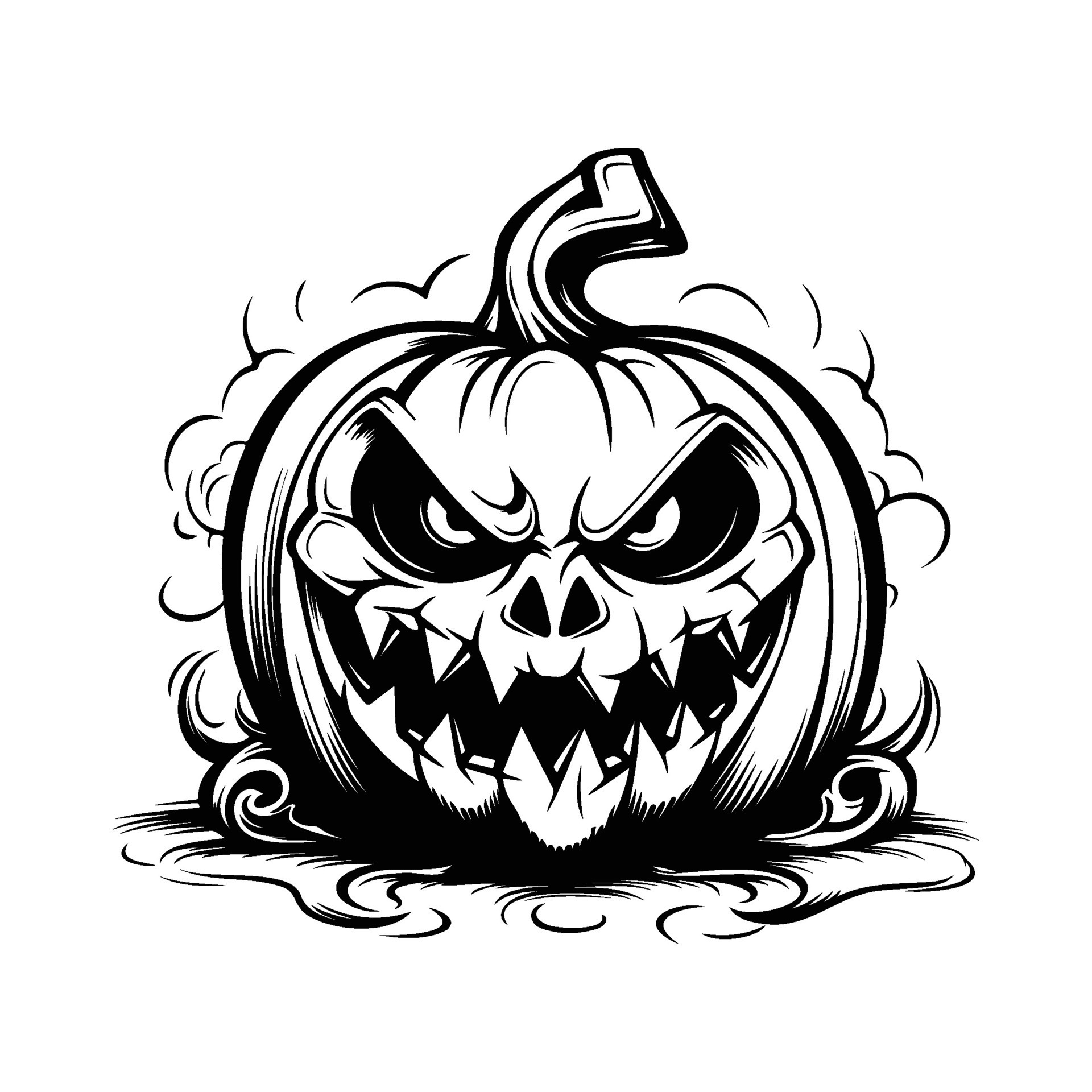 Scary Pumpkin Drawing