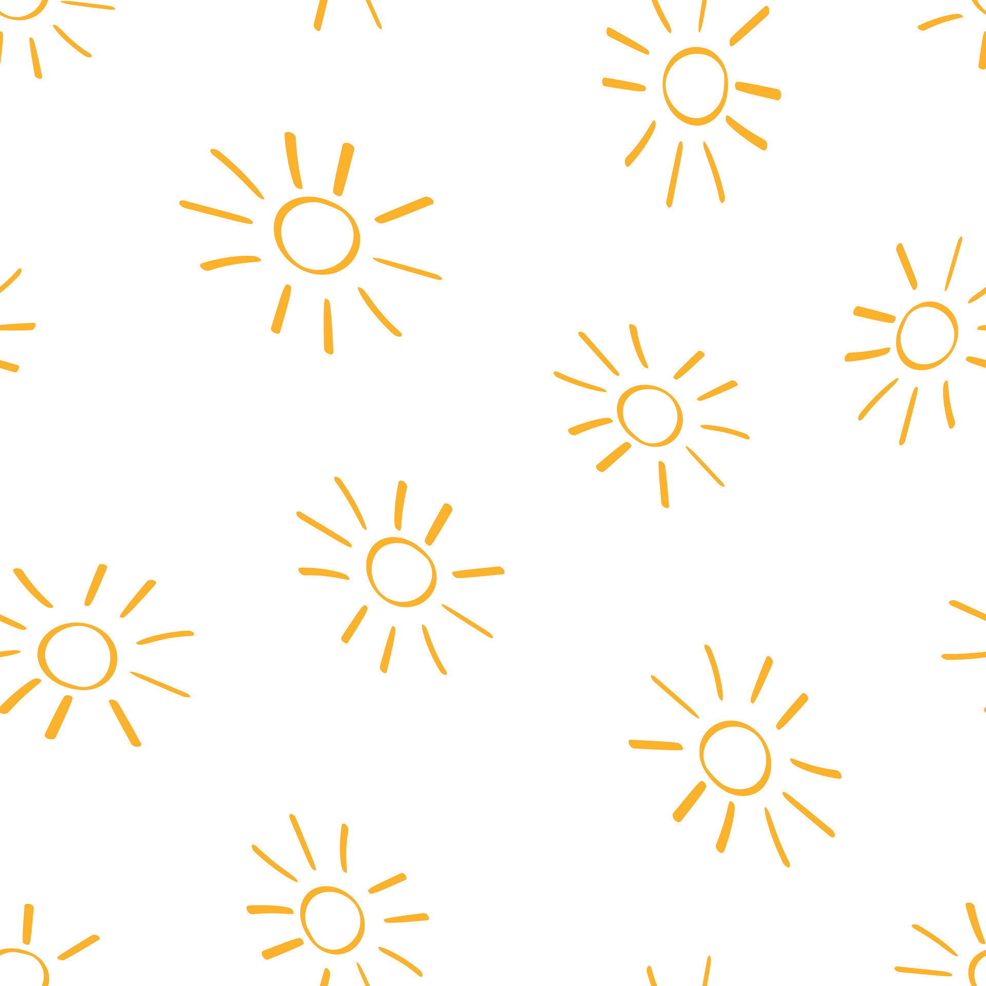 Hand drawn sun icon seamless pattern background. Business concept ...