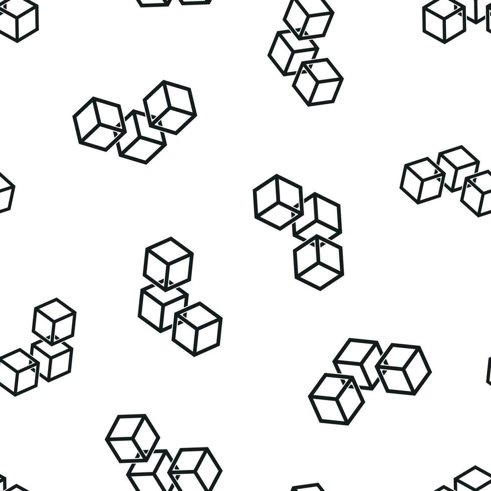 Blockchain Technology Icon Seamless Pattern Background Business Concept Vector Illustration