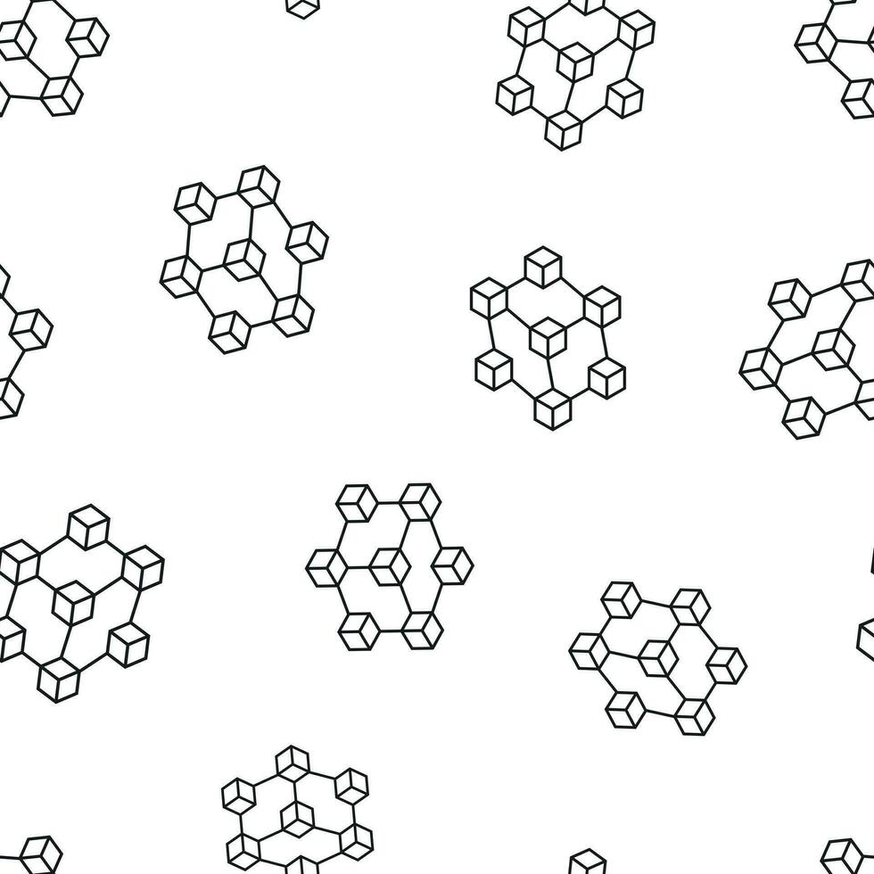 Blockchain Technology Icon Seamless Pattern Background Business Concept Vector Illustration