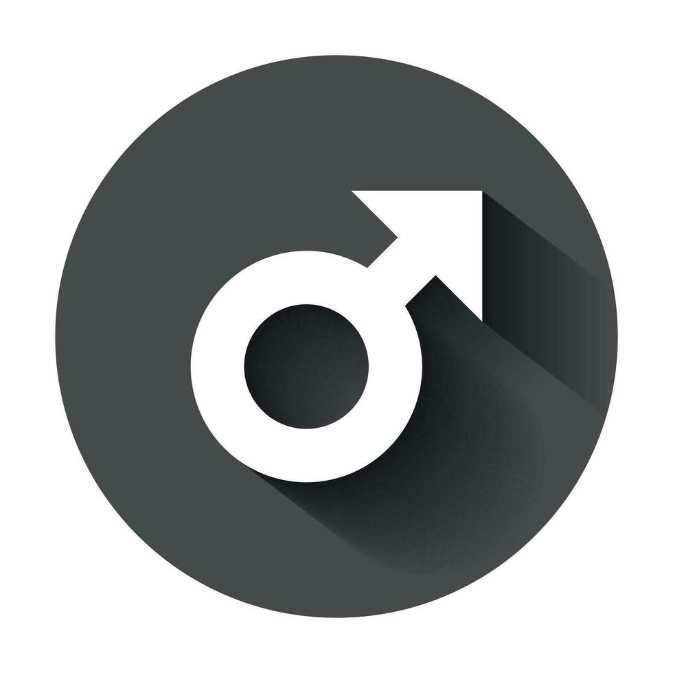 Male Sex Symbol Vector Icon In Flat Style Men Gender Illustration With