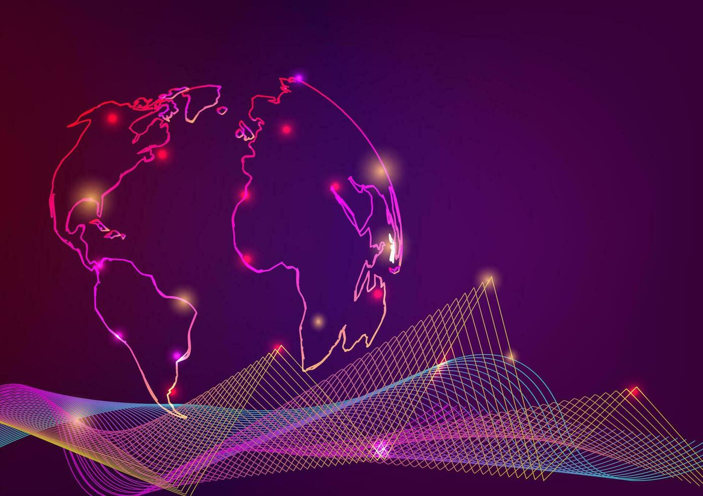 Global wireless big data network communication technology glowing ... Global wireless big data network communication technology glowing ...