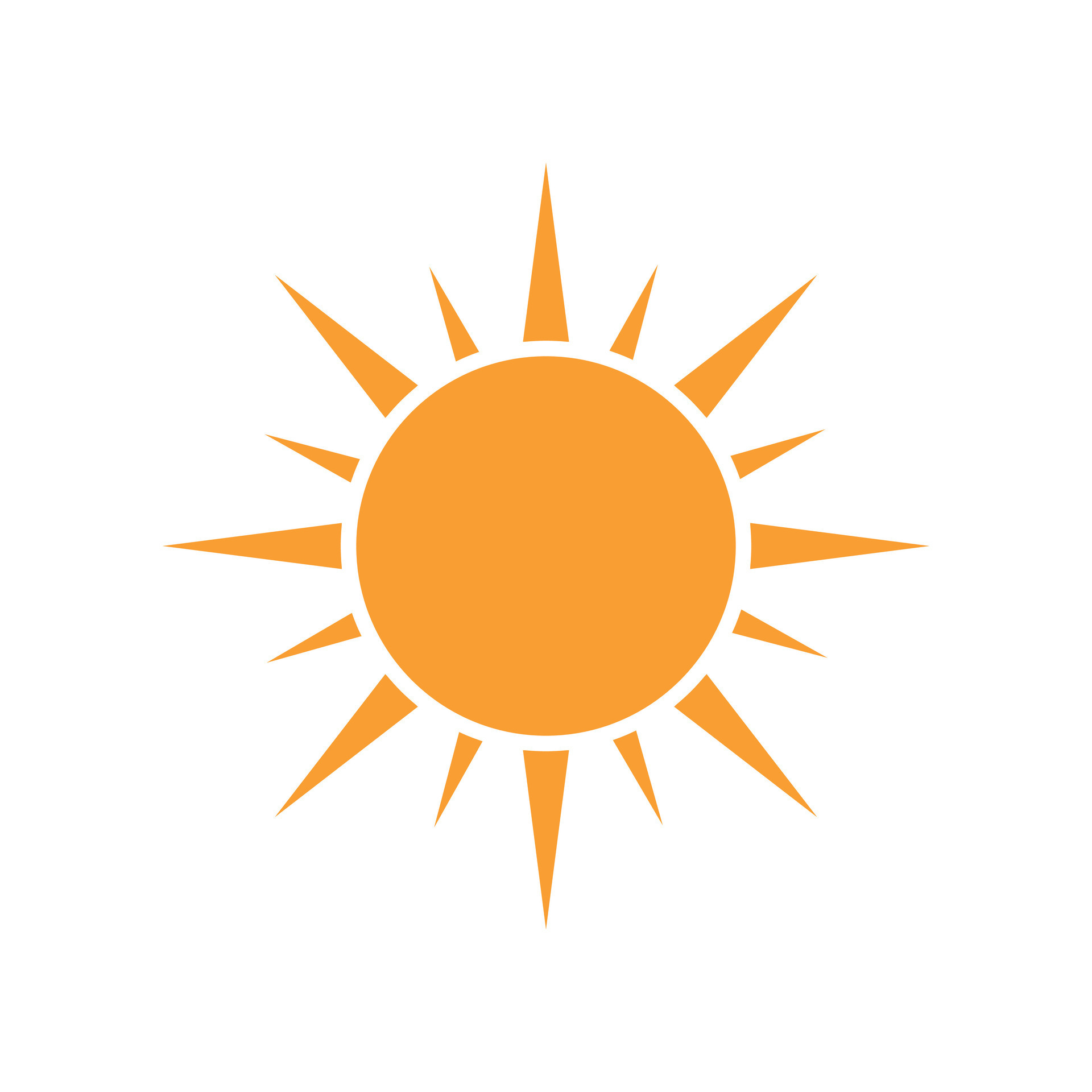 Sun vector icon. Summer sunshine illustration on white isolated ...
