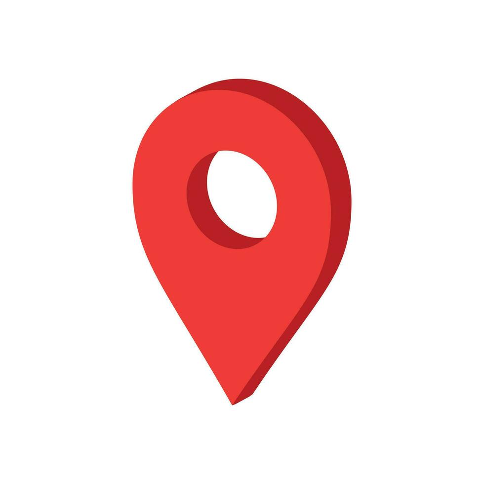 3D map pointer in flat style. Gps navigation mark illustration on white isolated background ...