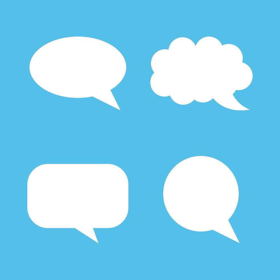 Blank empty speech bubble vector icon in flat style. Dialogue box on white isolated background ...
