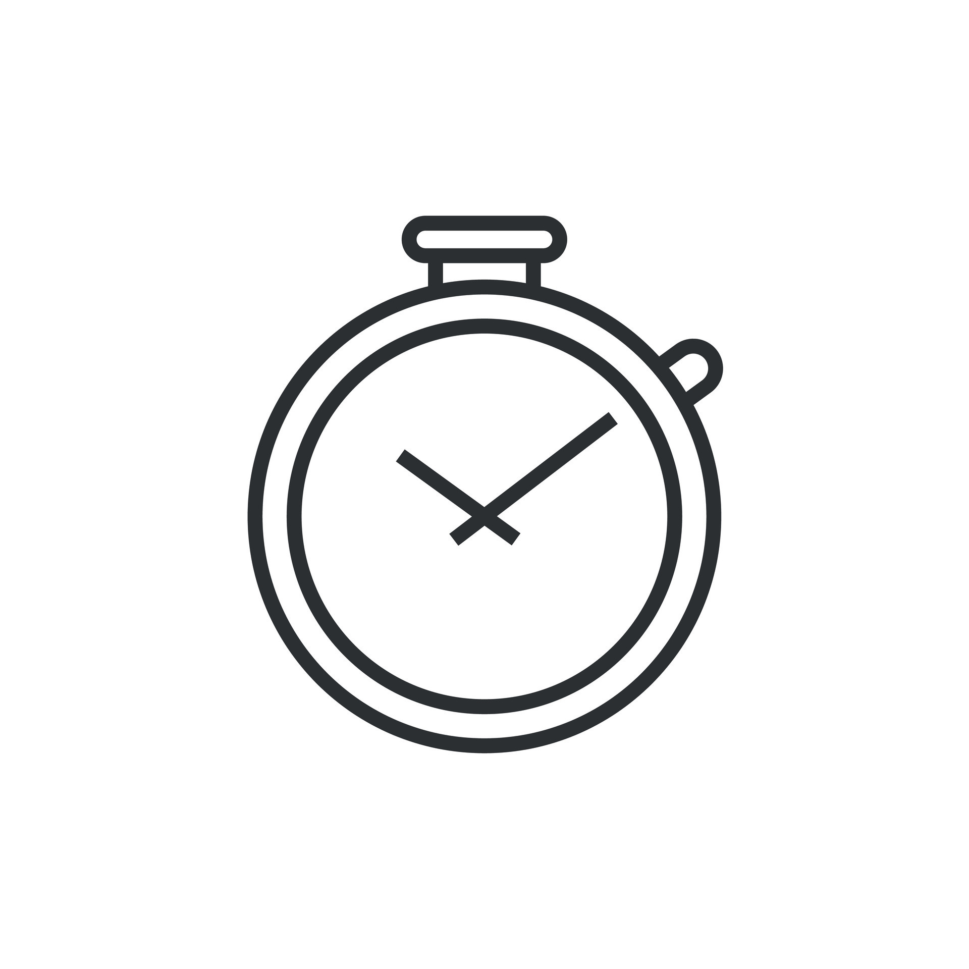 Clock Timer Icon In Flat Style Time Alarm Illustration On White