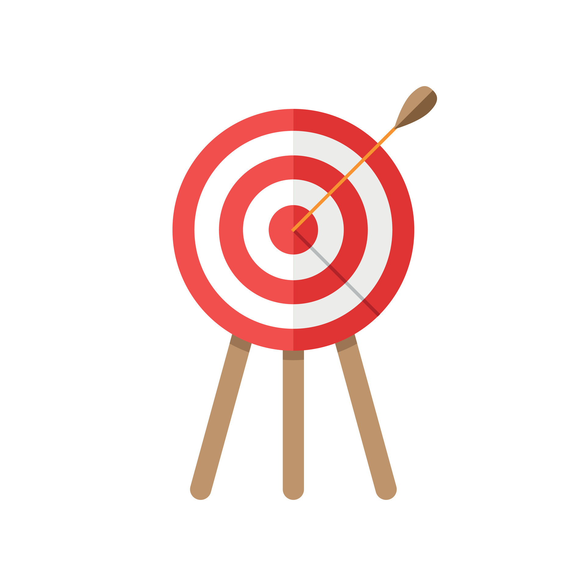 Target Aim Vector Icon In Flat Style Darts Game Illustration On White