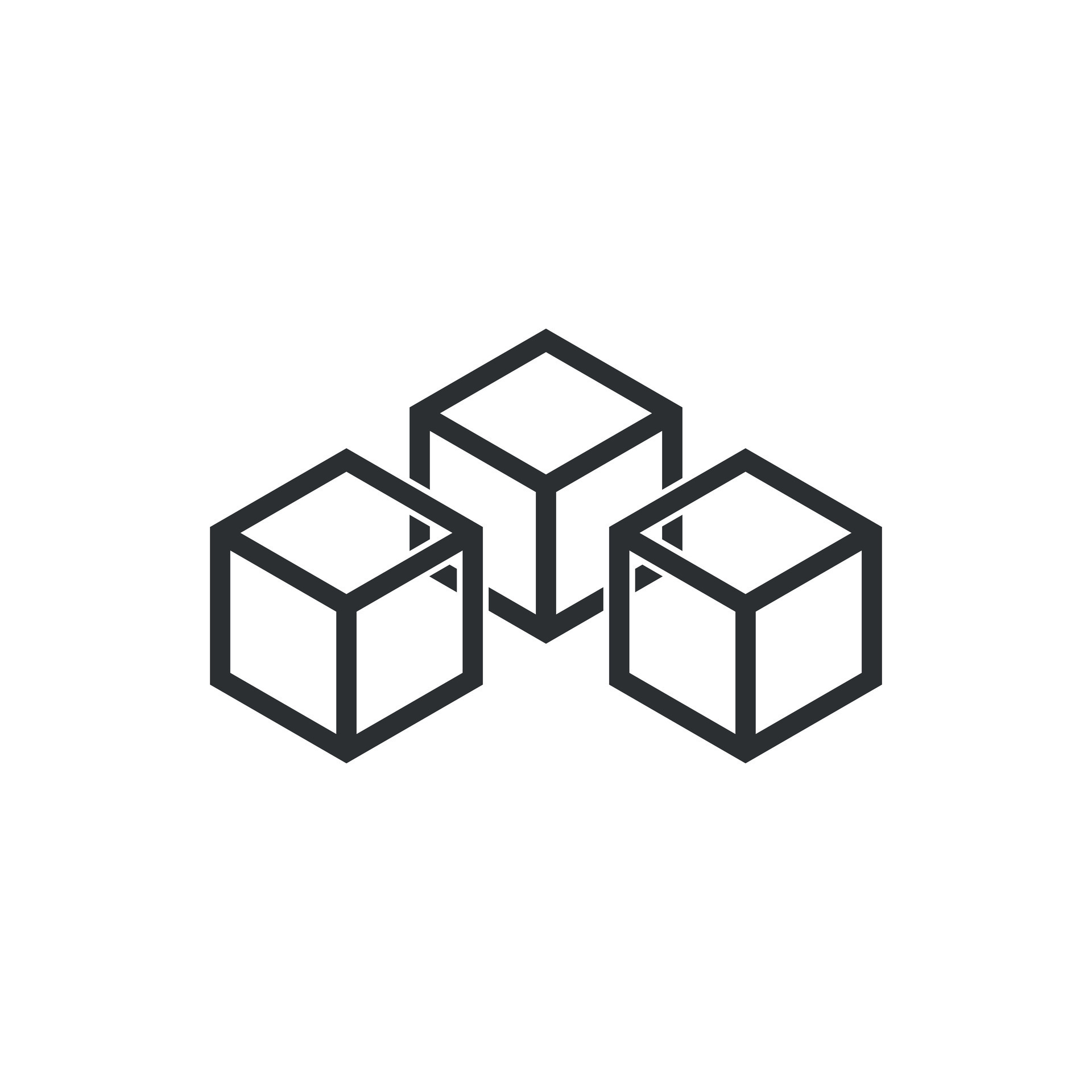 Blockchain Technology Vector Icon In Flat Style Cryptography Cube Block Illustration