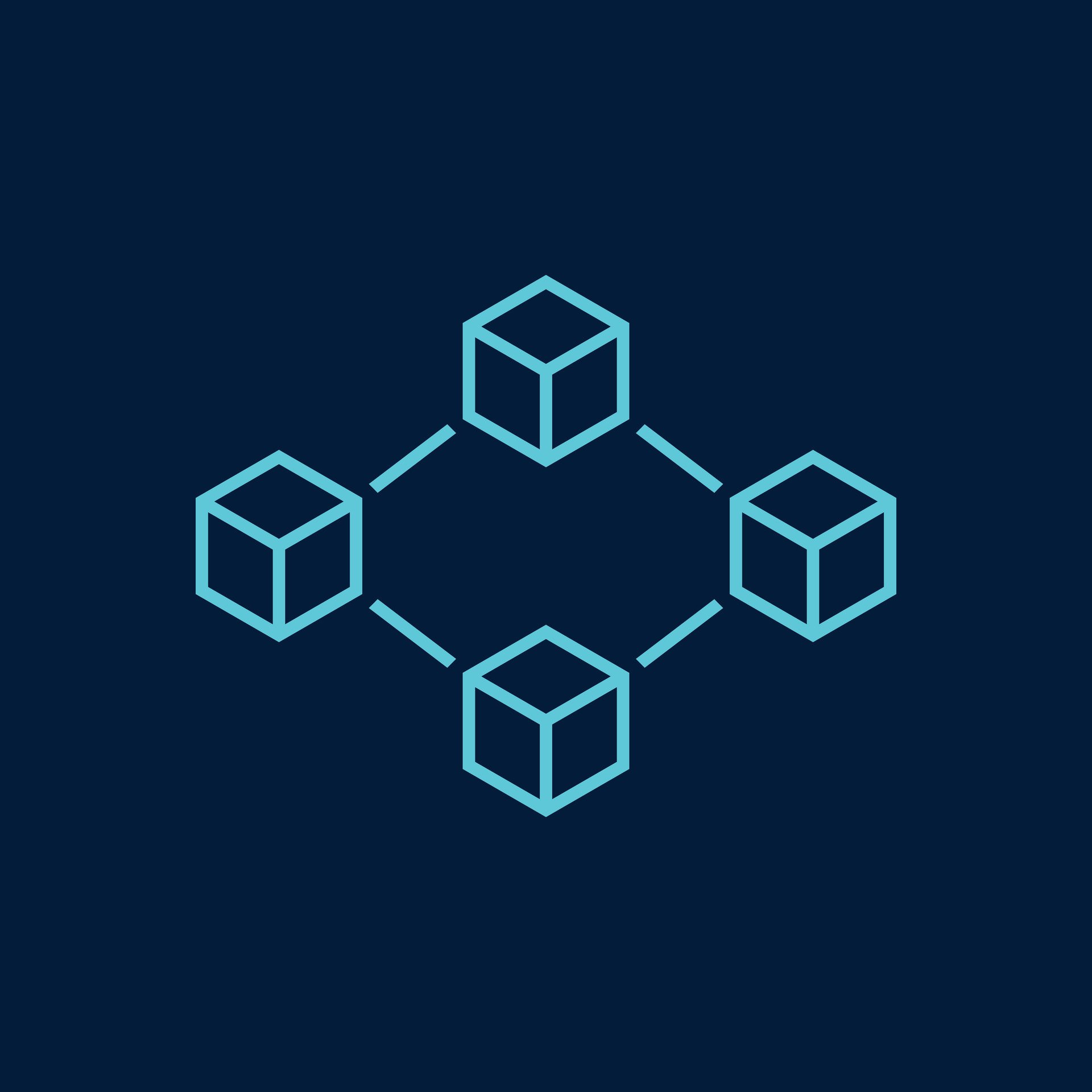 Blockchain Technology Vector Icon In Flat Style Cryptography Cube Block Illustration