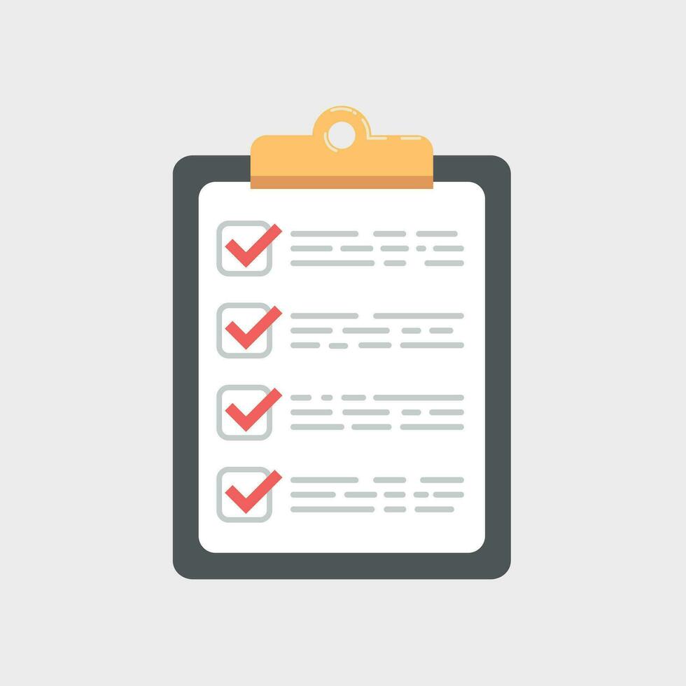 To do list icon. Checklist, task list vector illustration in flat style. Reminder concept icon ...