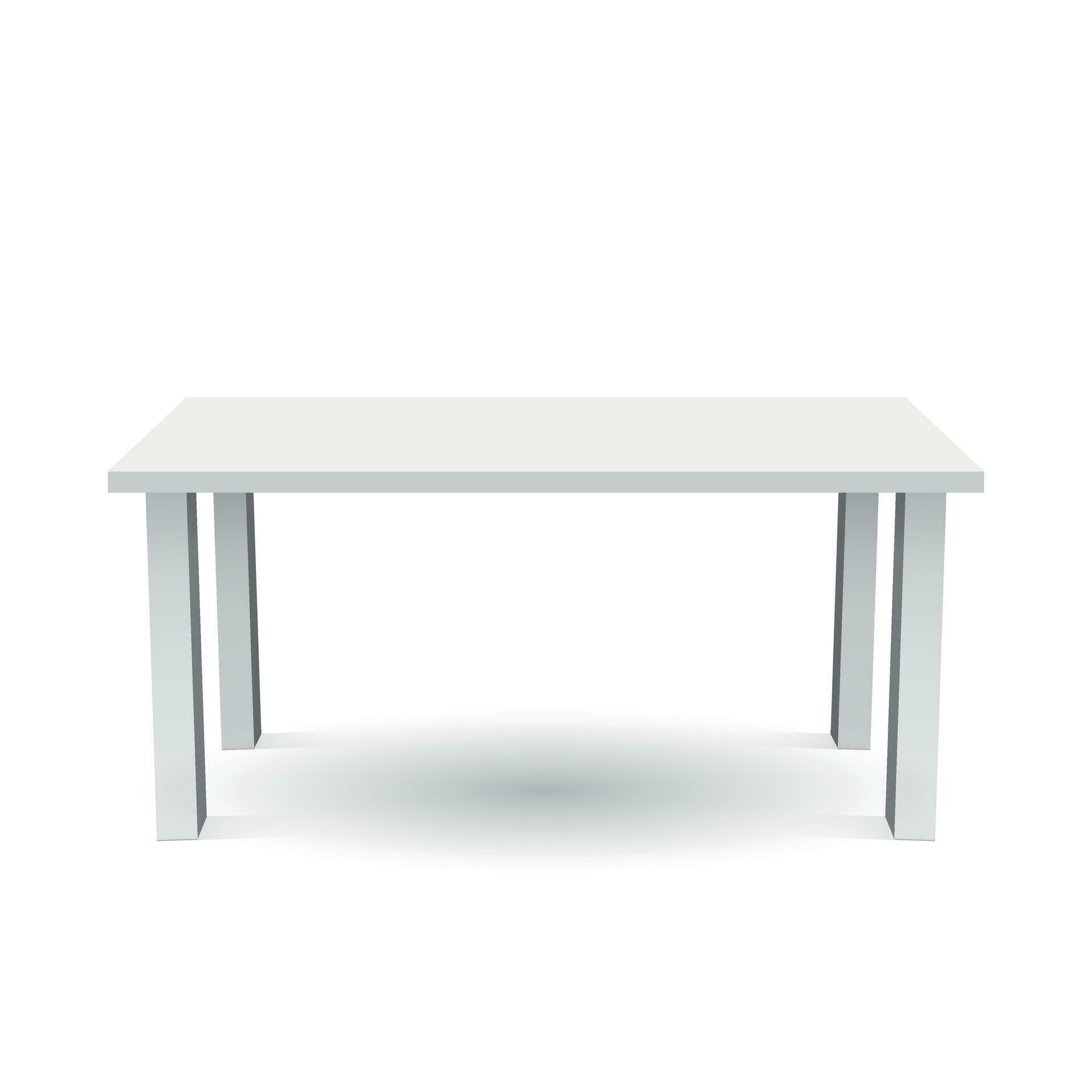 Vector 3d table for object presentation. Empty white top table isolated on white background ...