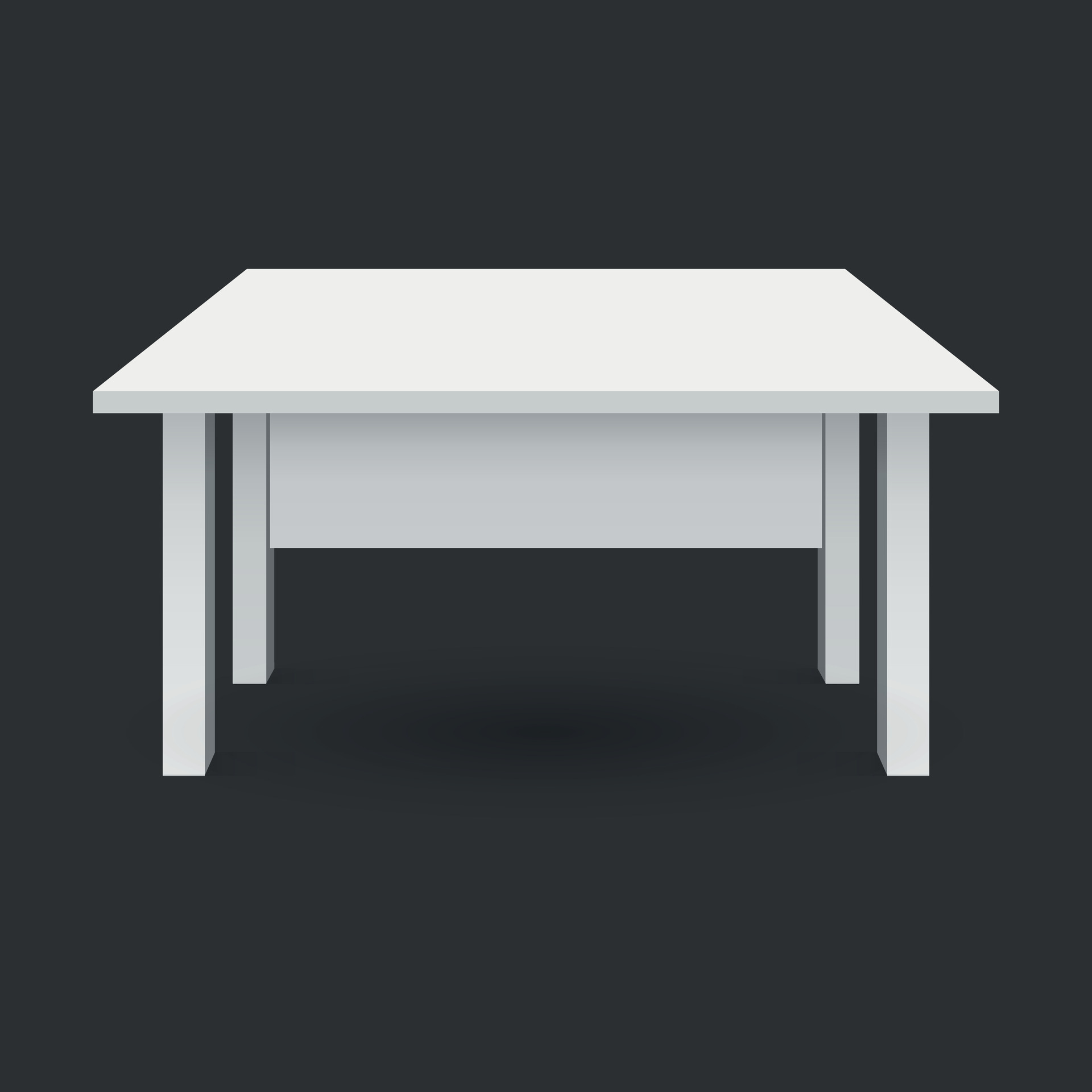 Vector 3d Table For Object Presentation Empty White Top Table Isolated On Black Background