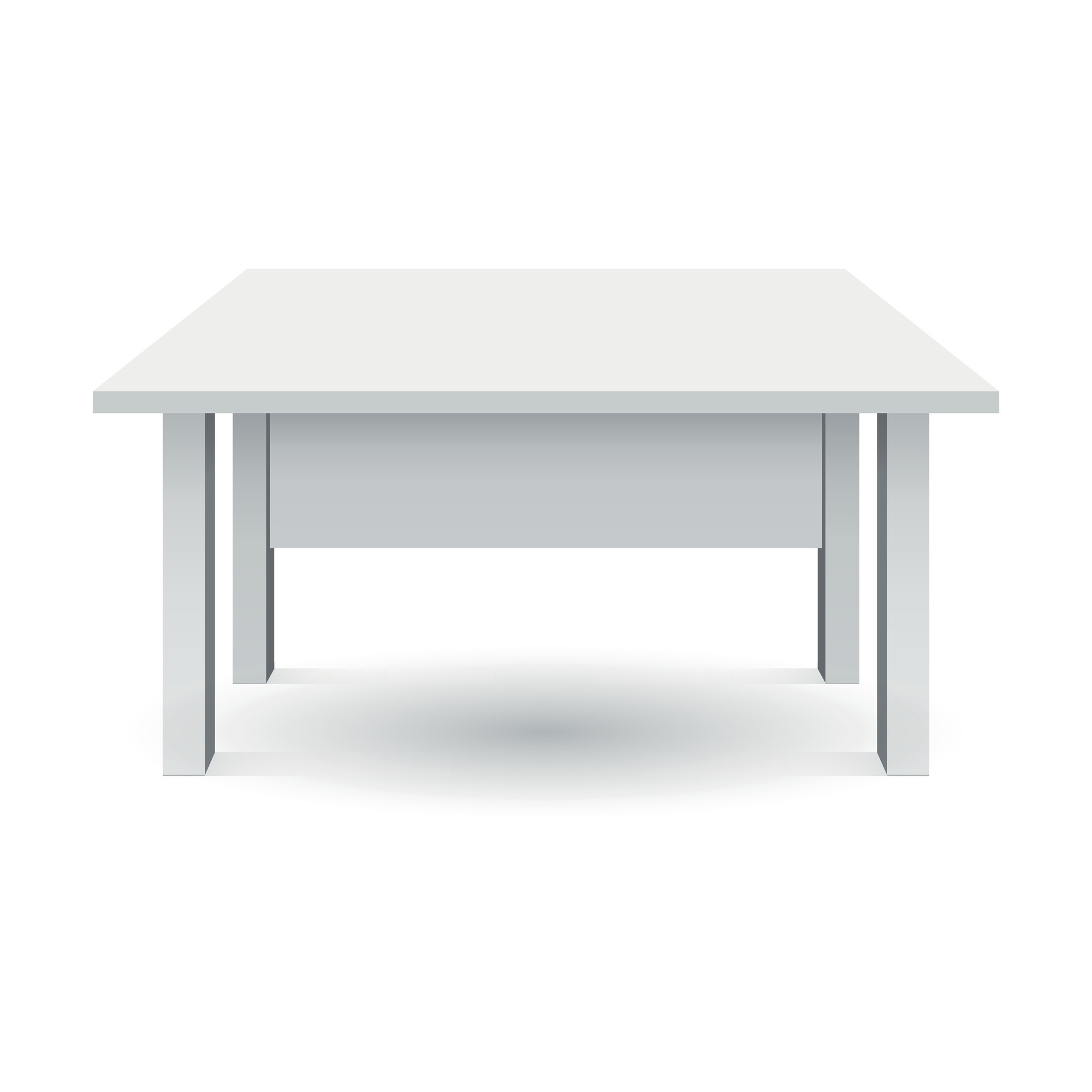 Vector 3d Table For Object Presentation Empty White Top Table Isolated On White Background