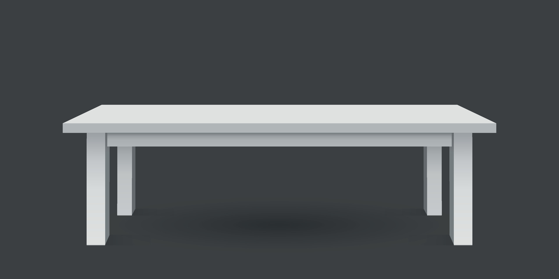 Vector 3d Table For Object Presentation Empty White Top Table Isolated On Black Background