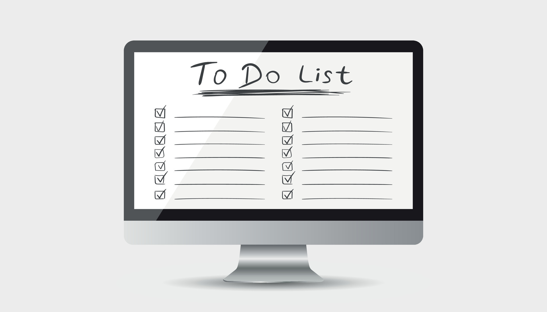 Businessman to do list, checklist with computer. Check list icon flat ...