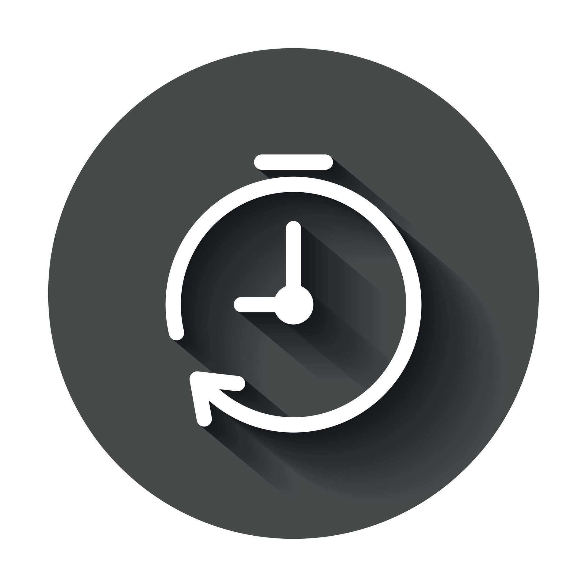 Clock Timer Icon In Flat Style Time Alarm Illustration With Long