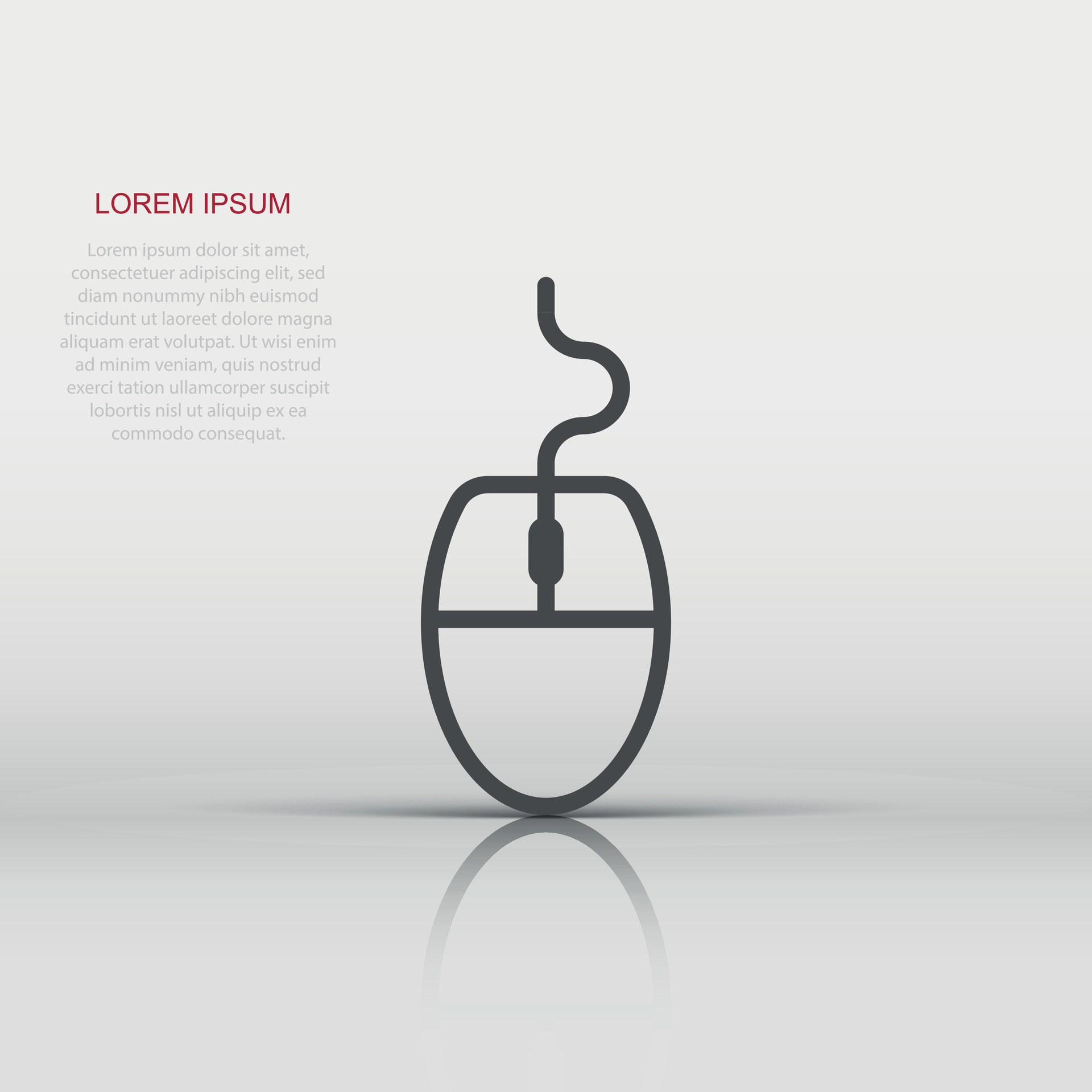 Computer mouse icon in flat style. Cursor vector illustration on white ...