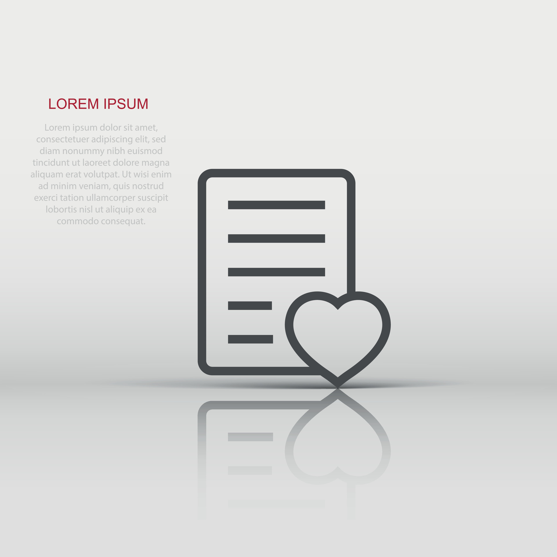 Wishlist icon in flat style. Like document vector illustration on white ...