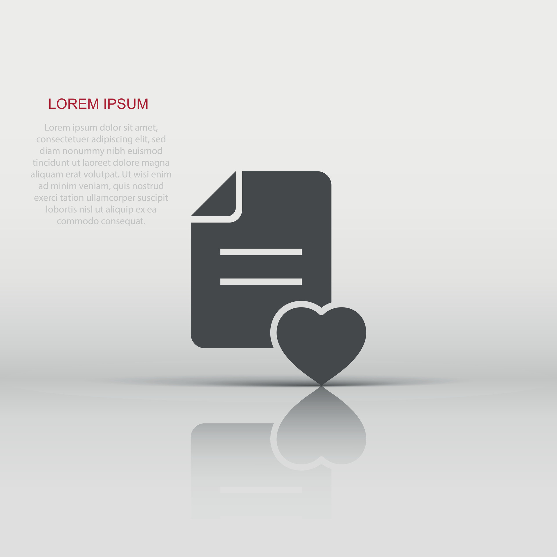 Wishlist icon in flat style. Like document vector illustration on white ...