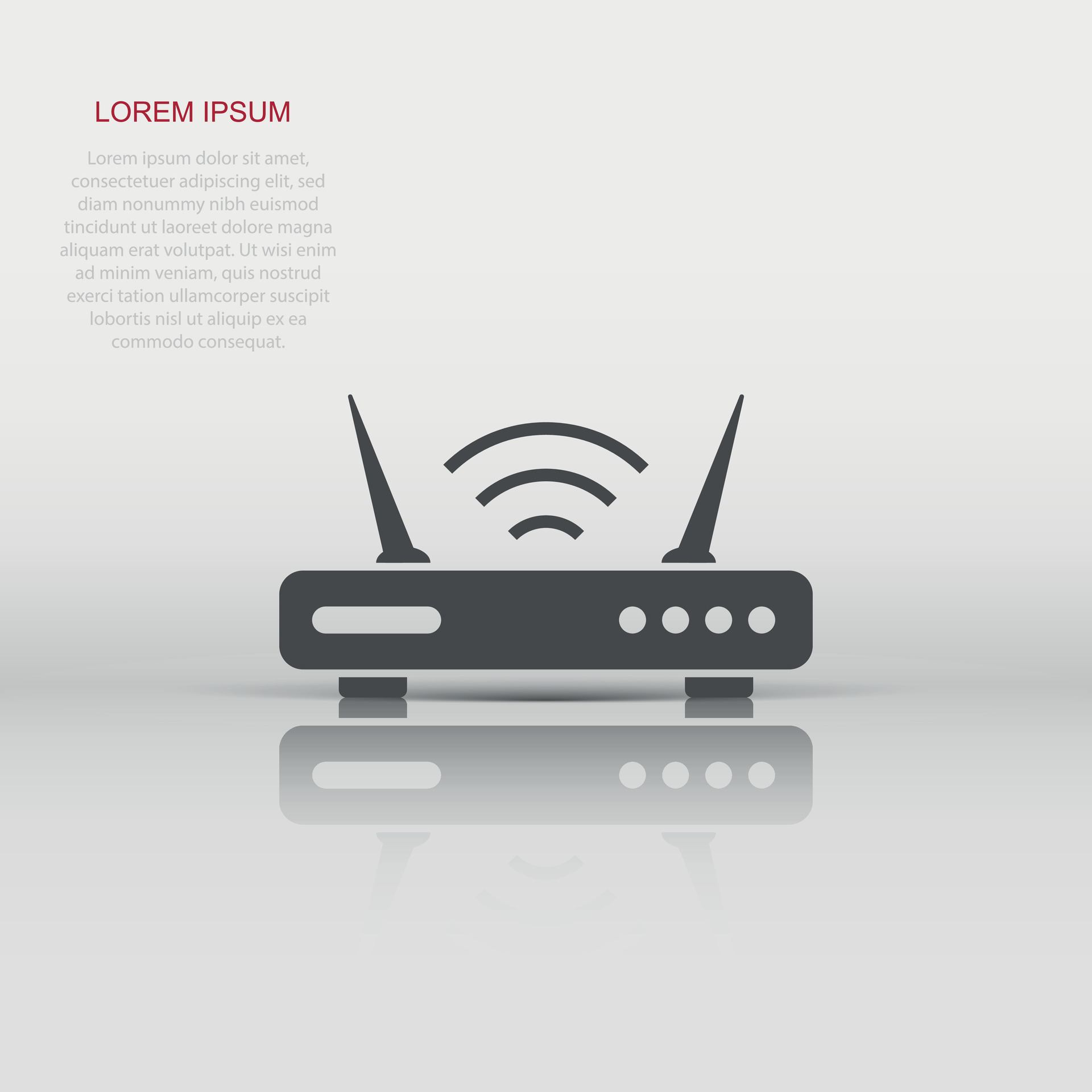Wifi Router Icon In Flat Style Broadband Vector Illustration On White