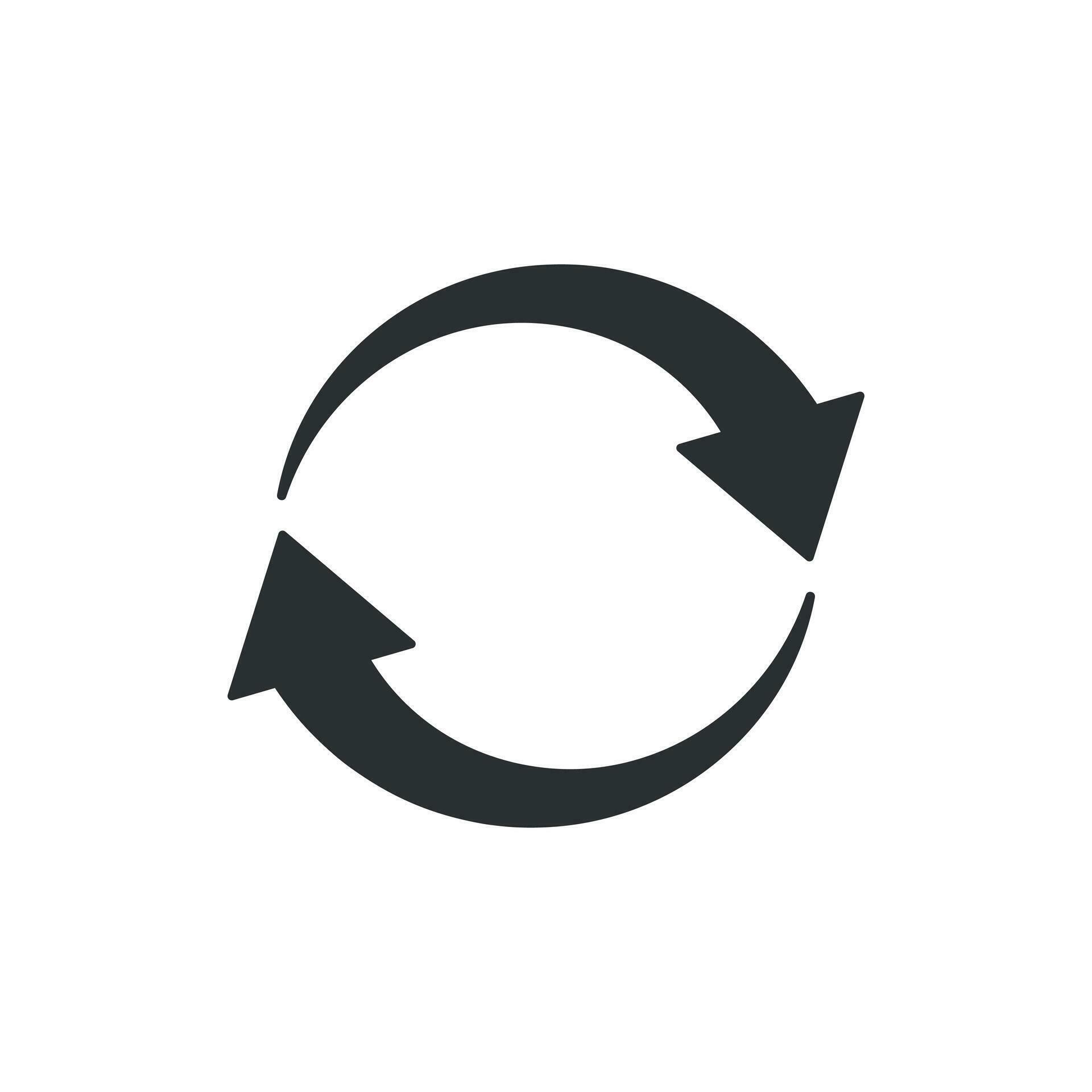 Arrow Rotation Icon In Flat Style Sync Action Vector Illustration On White Isolated Background