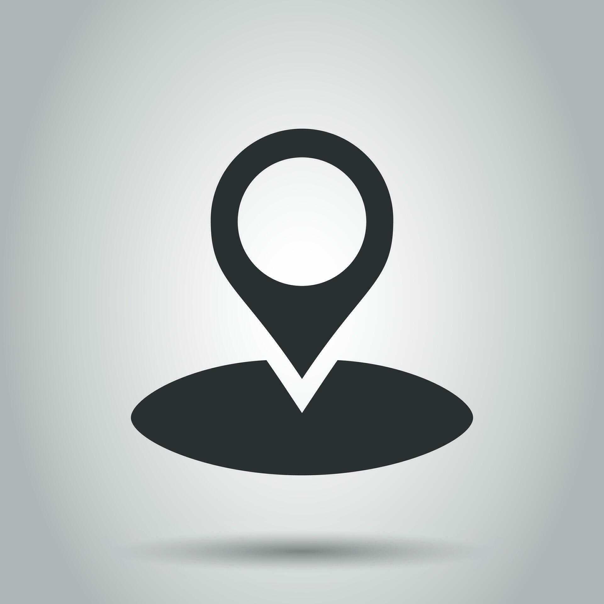 Map pointer in flat style. Gps navigation mark illustration on white background. Pointer ...