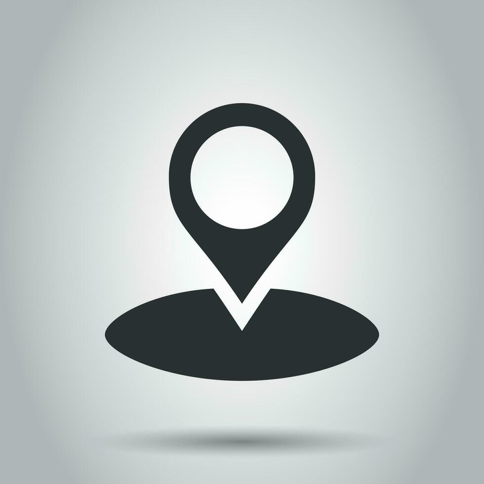 Map pointer in flat style. Gps navigation mark illustration on white background. Pointer ...