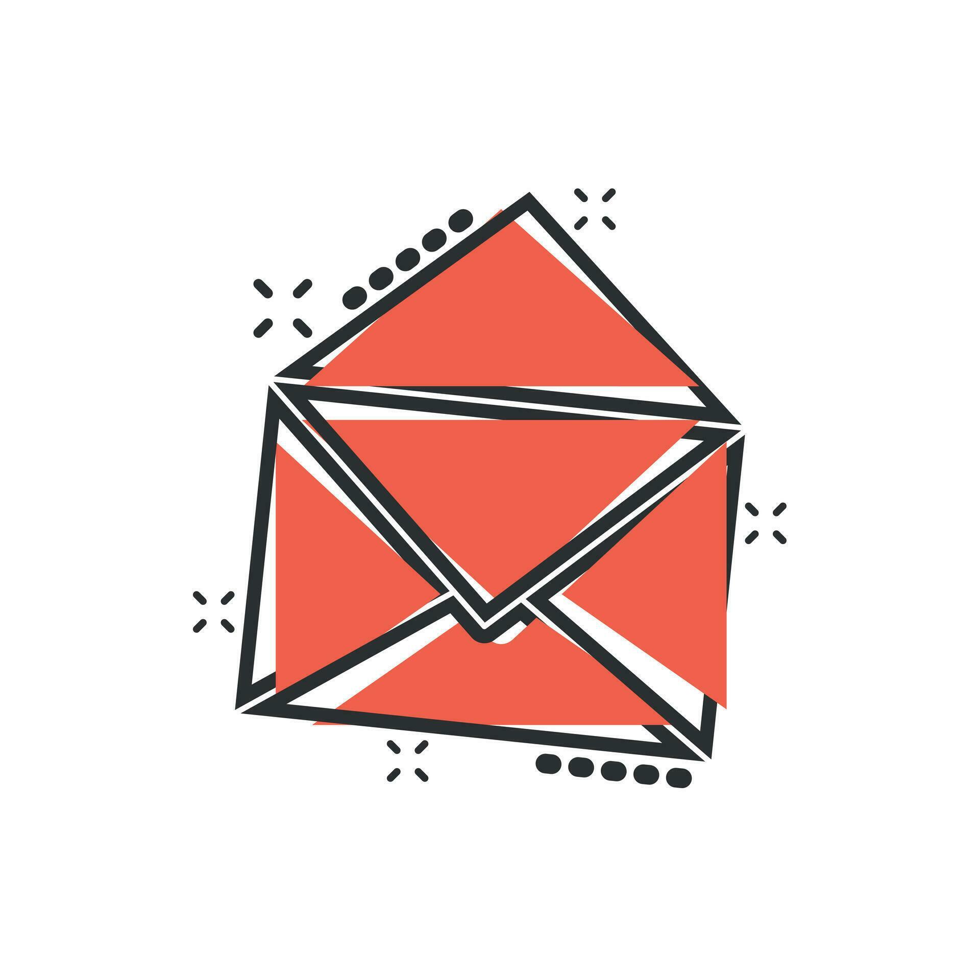 Vector cartoon mail envelope icon in comic style. Email sign ... Vector cartoon mail envelope icon in comic style. Email sign ...