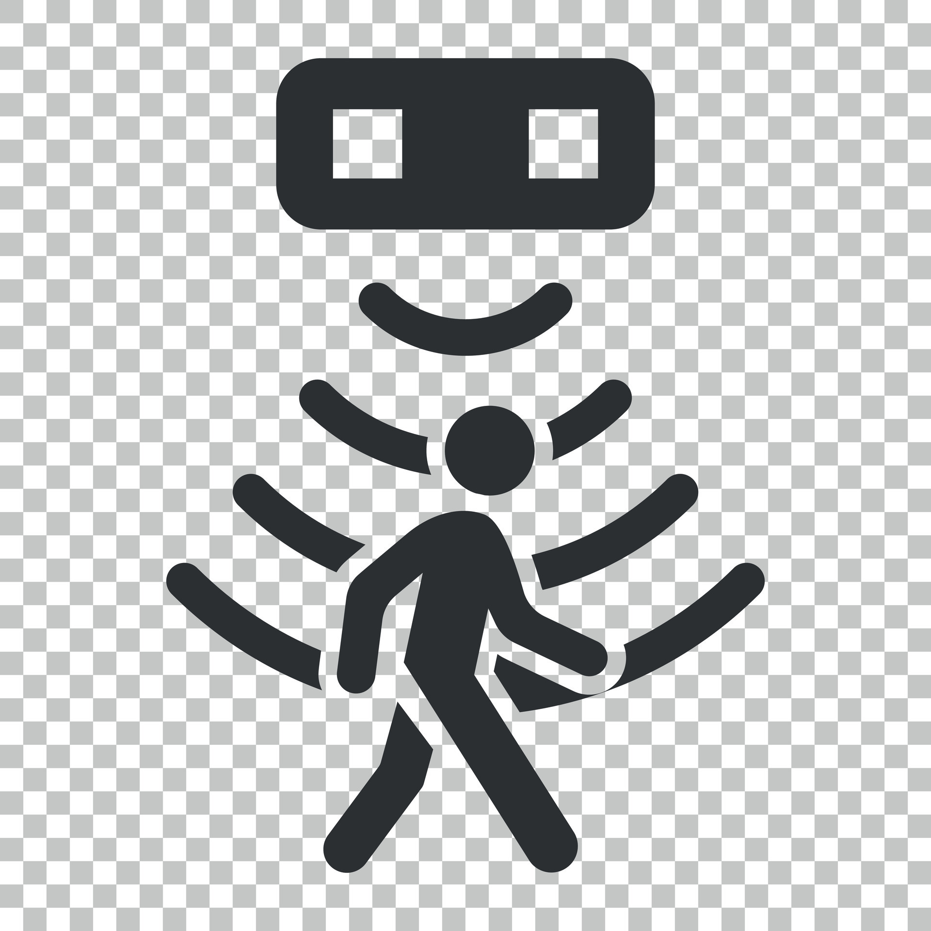 Motion Sensor Icon In Flat Style Sensor Waves With Man Vector