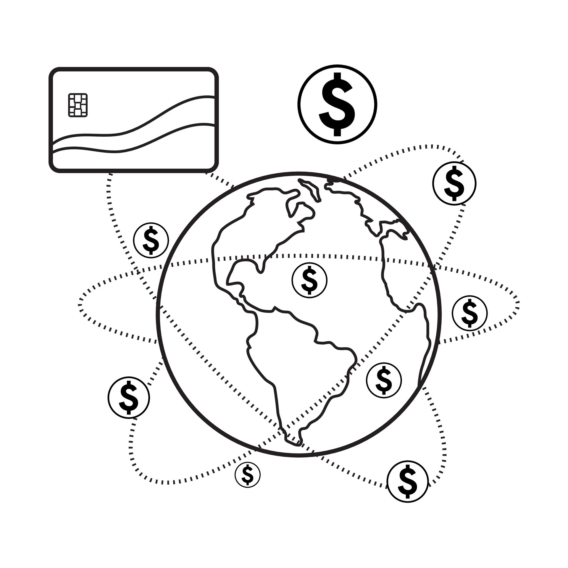 Global economic network vector illustration. World economy or global ... Global economic network vector illustration. World economy or global ...
