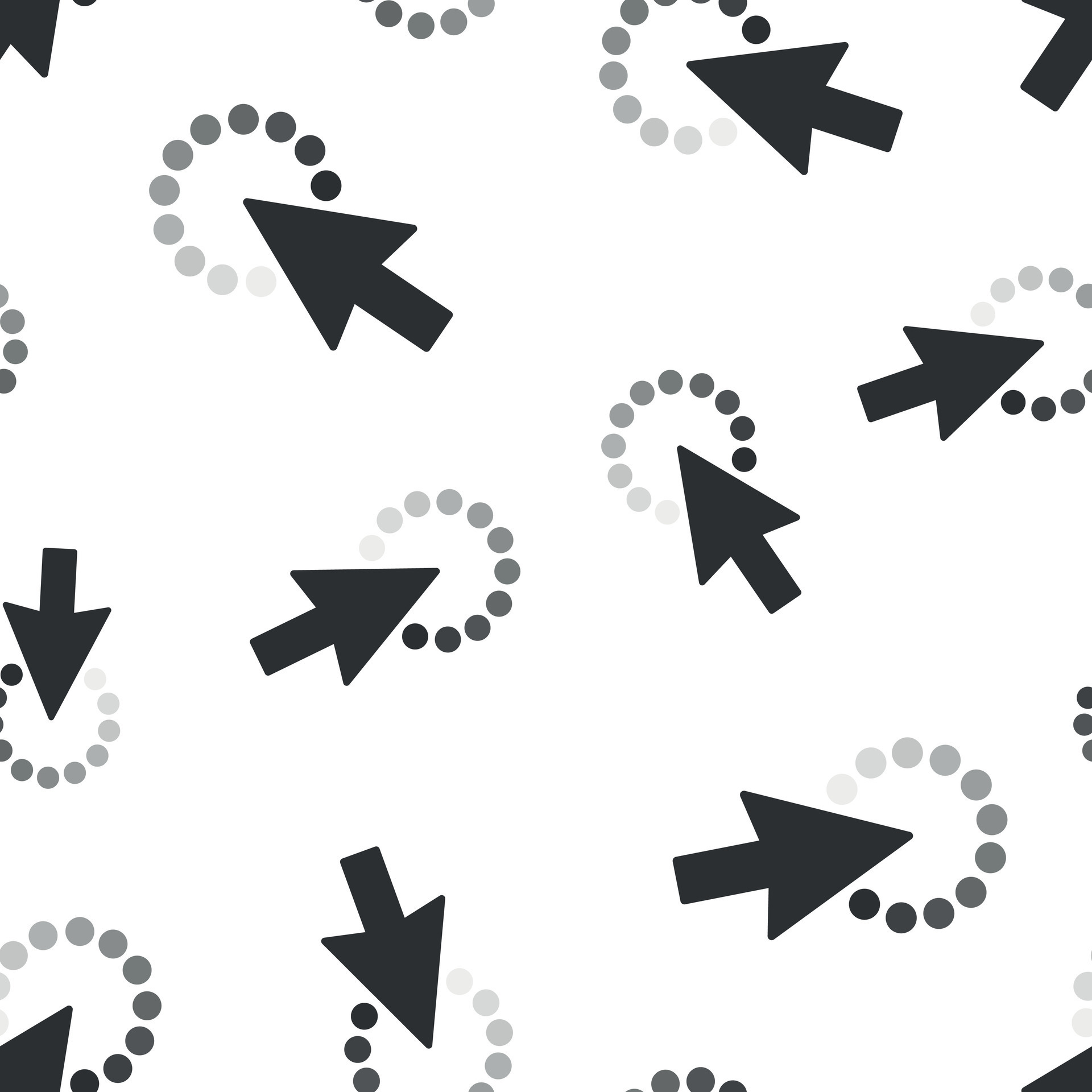 Computer Mouse Cursor Icon Seamless Pattern Background Arrow Vector