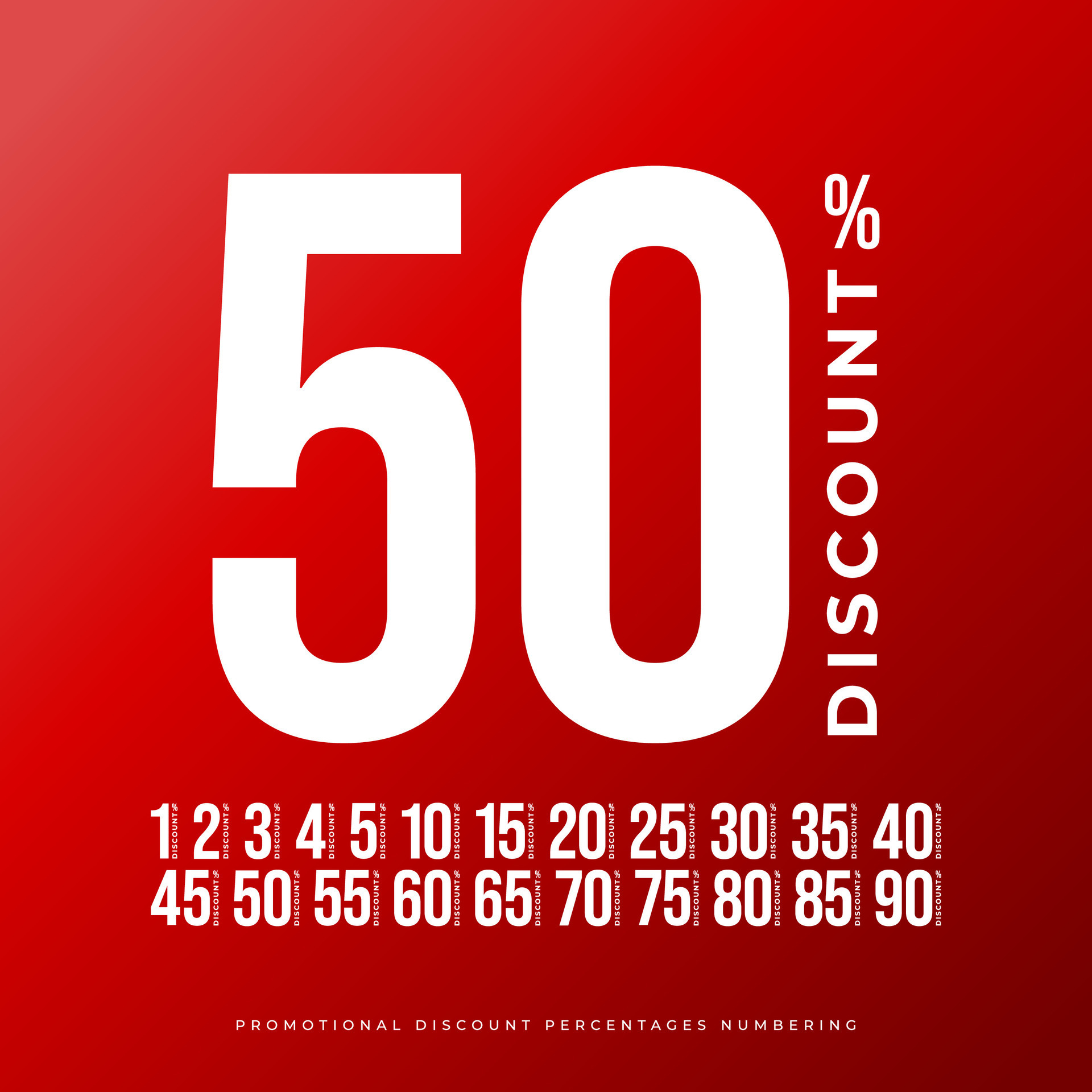Promotional Discount Percentages Numbering 26169334 Vector Art at Vecteezy