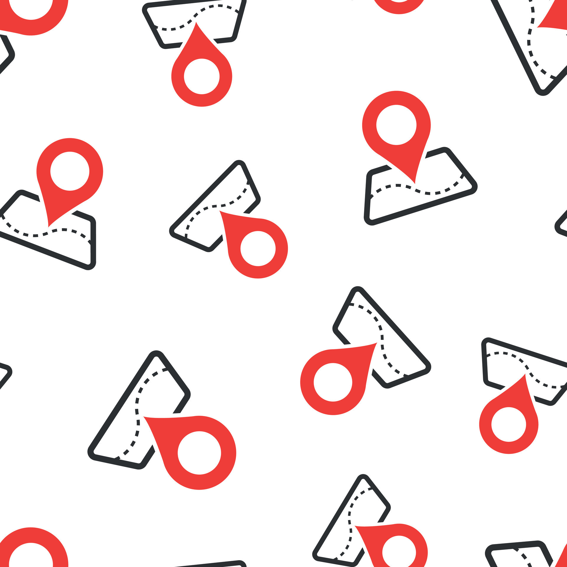Pin Map Icon Seamless Pattern Background Gps Navigation Concept Vector