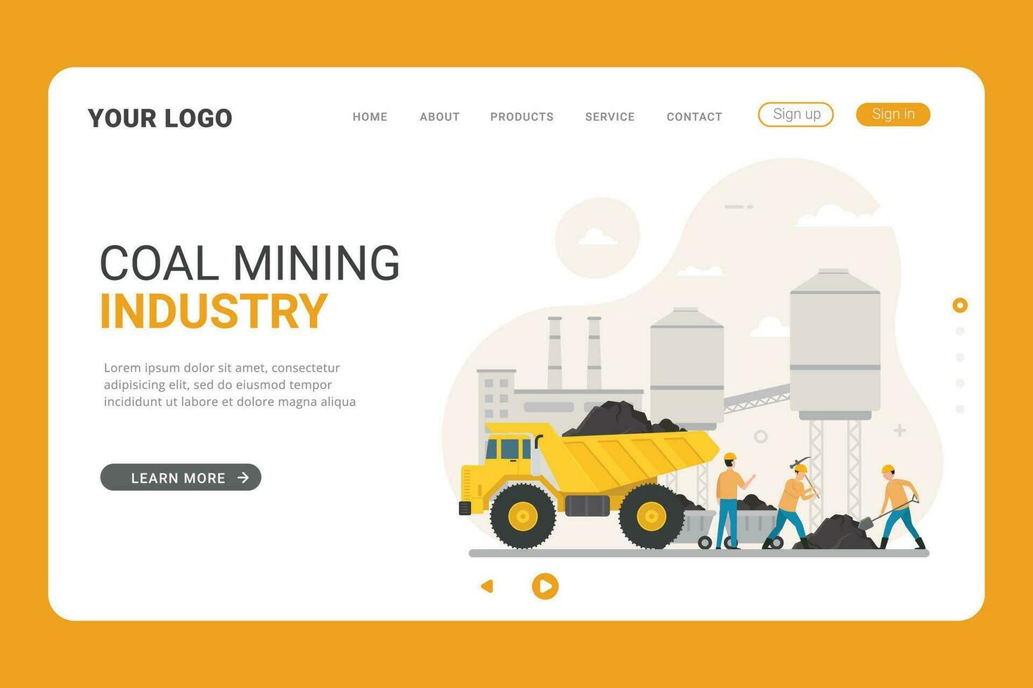 Coal mining industrial landing page template 26169768 Vector Art at ... Coal mining industrial landing page template 26169768 Vector Art at ...