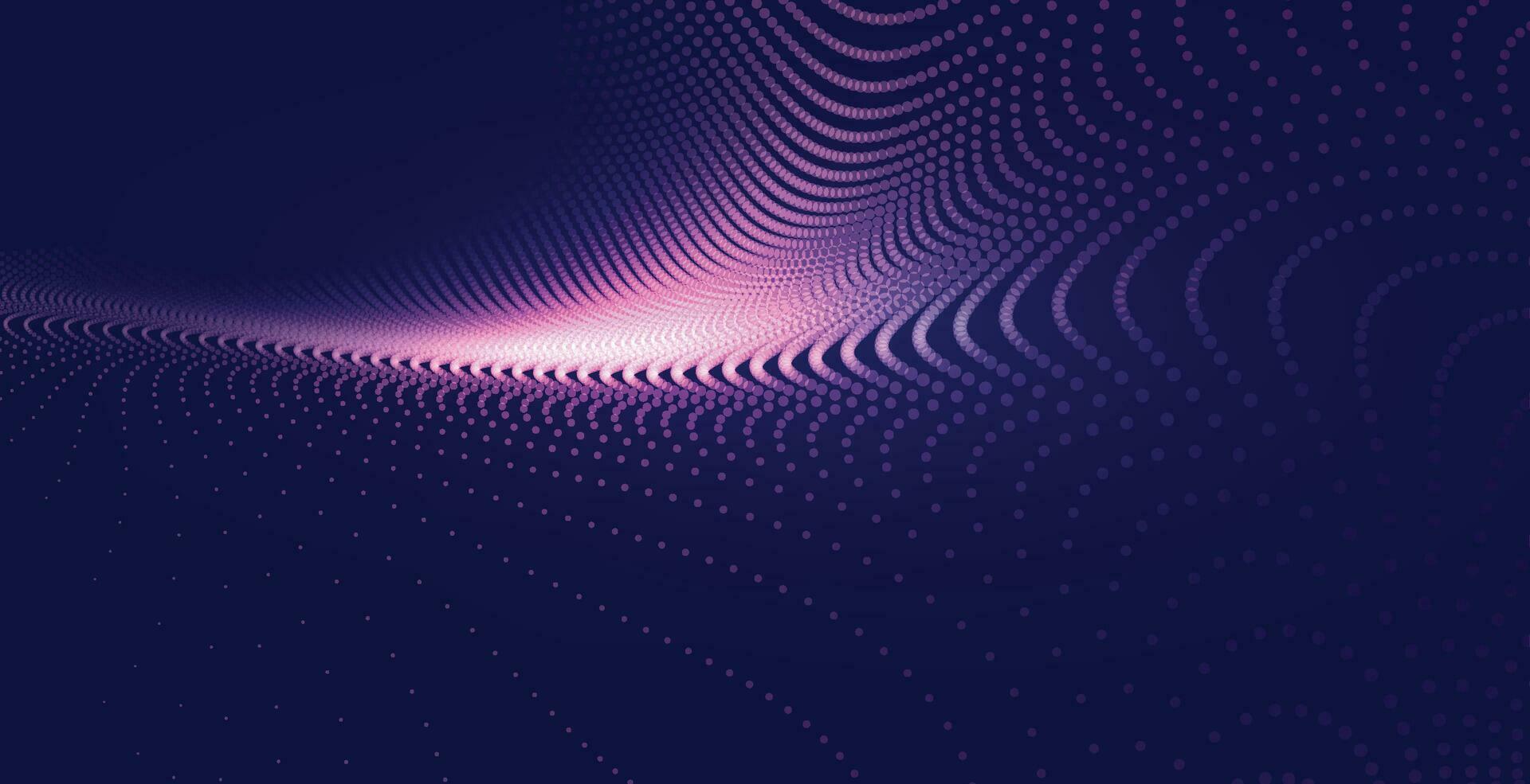 Abstract Waving Particle Technology Background Design. Abstract wave moving dots flow particles ...