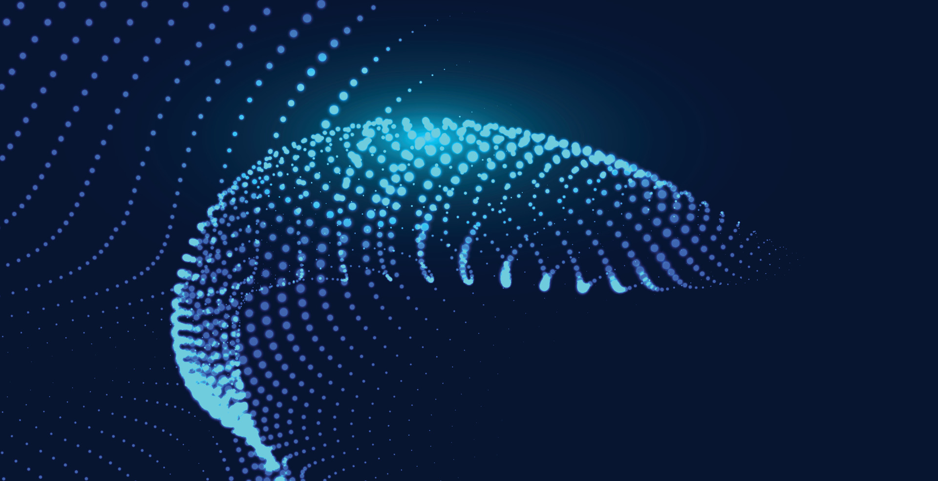 Abstract blue and red dynamic wavy line dotted texture ,Dark blue background with copy space ...