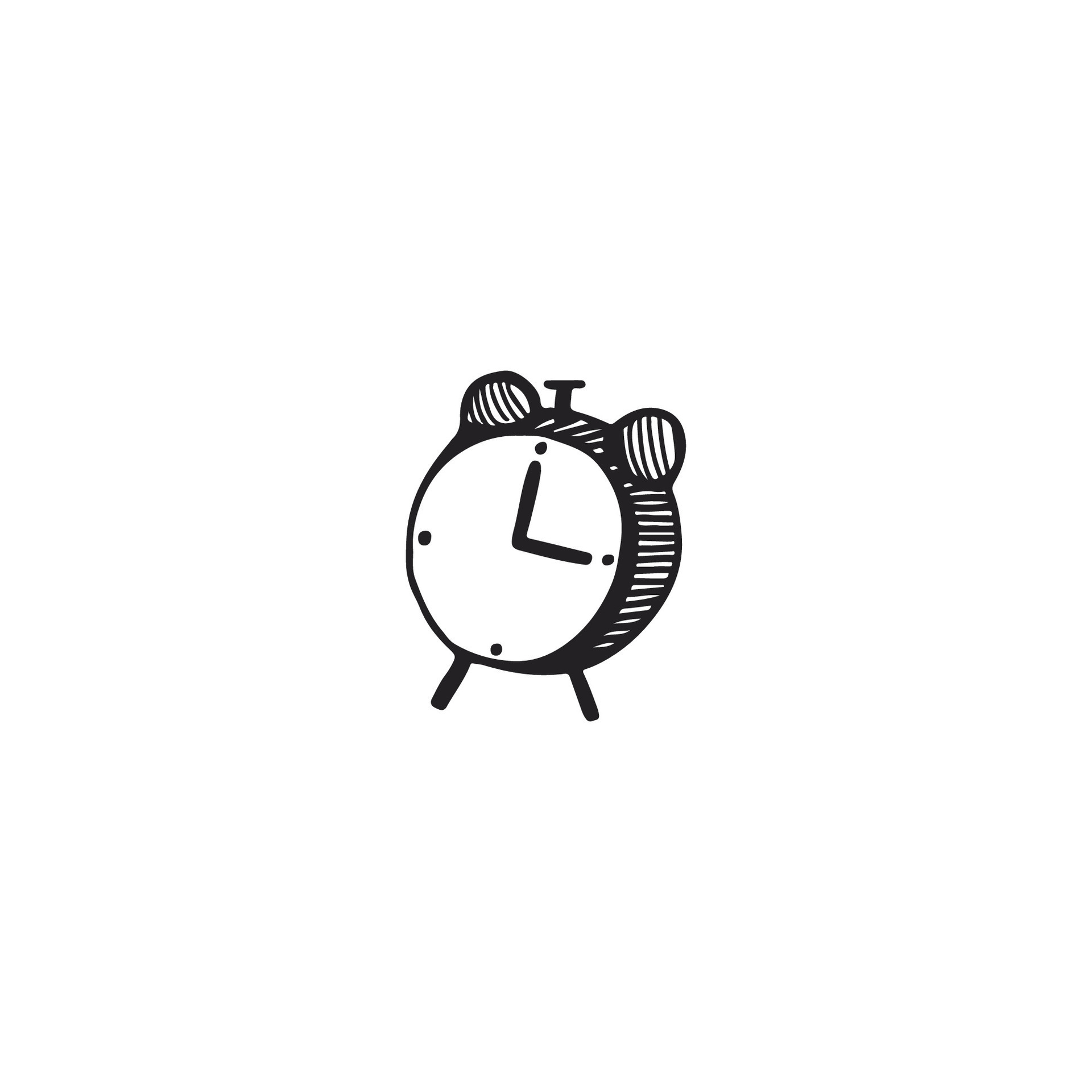 Vector alarm clock. Sketch contour doodle black white illustration ... Vector alarm clock. Sketch contour doodle black white illustration ...