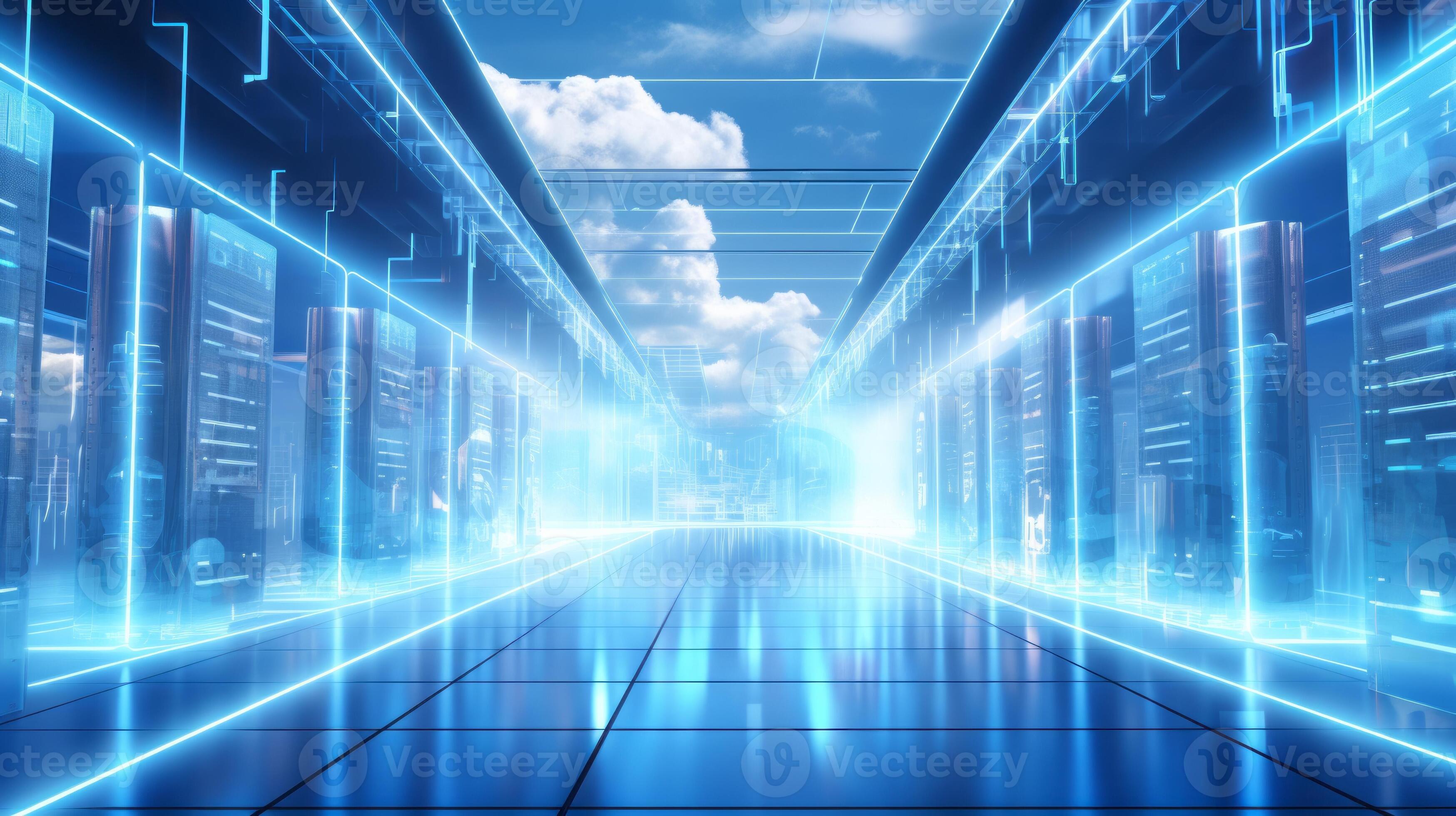 cloud computing concept art abstract, cloud server. data center ...