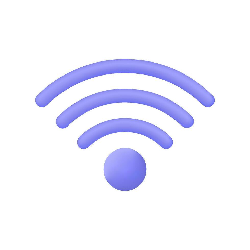 3d wifi signal icon in cartoon style. the concept of a good network connection signal. vector ...