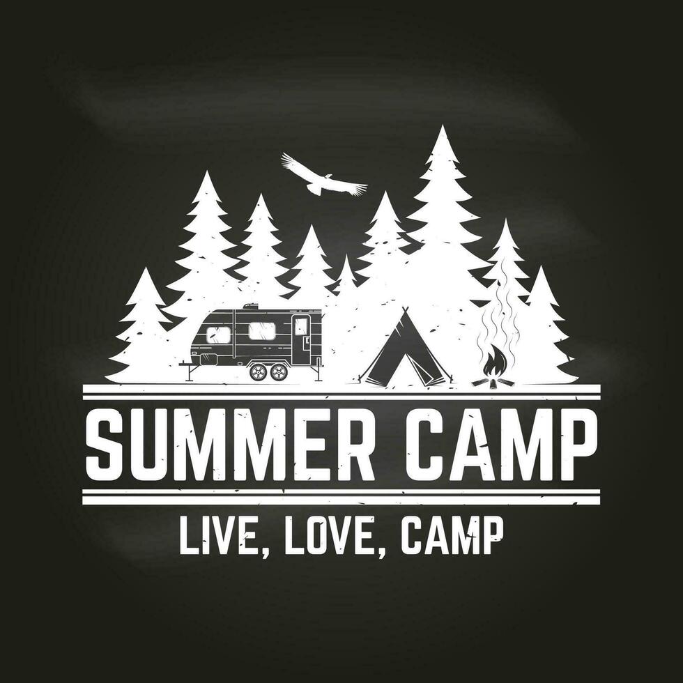 Summer Camp Vector Illustration Concept For Shirt Or Logo Print