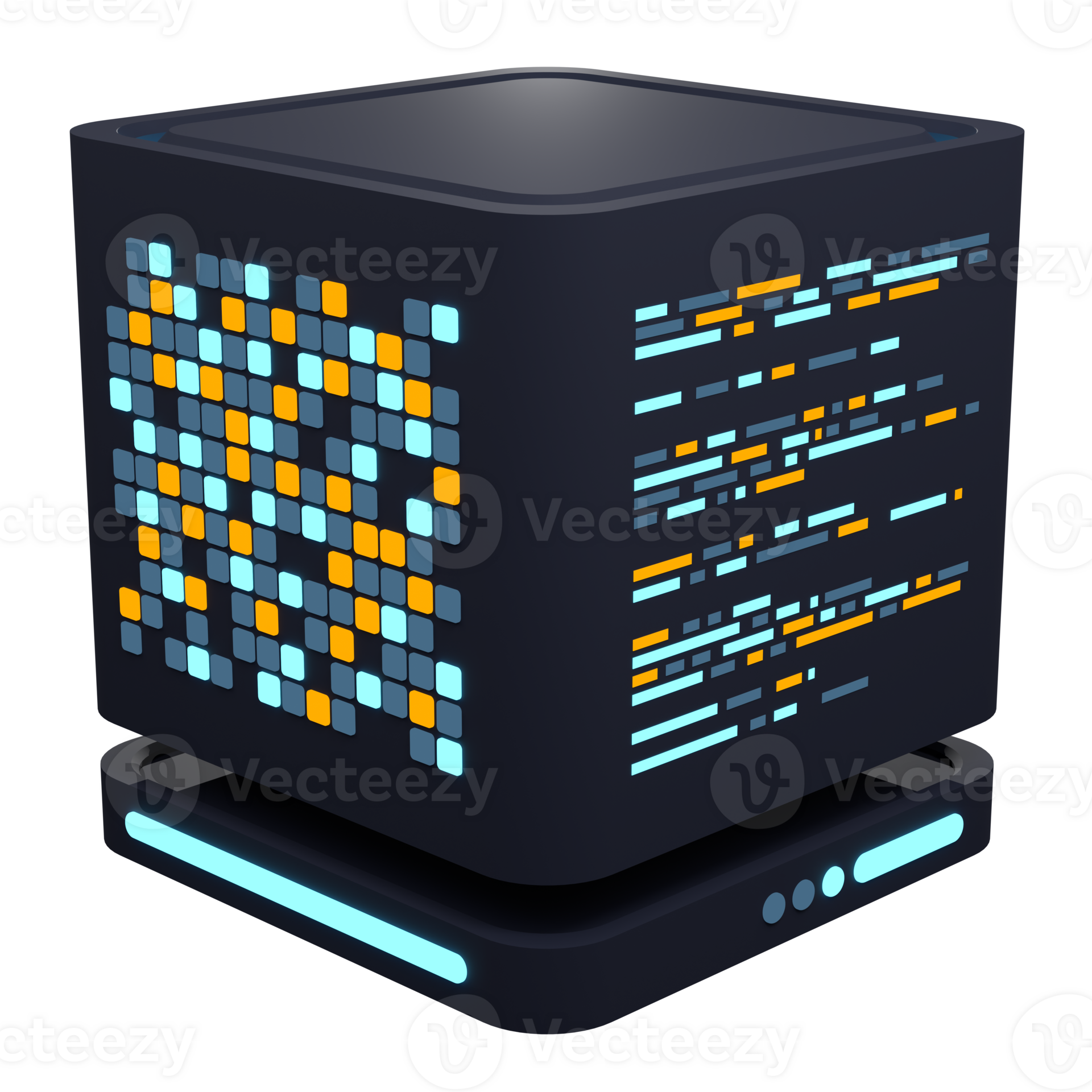 3D server icon. Computer server 3d render icon. Cloud computing. 3d ...