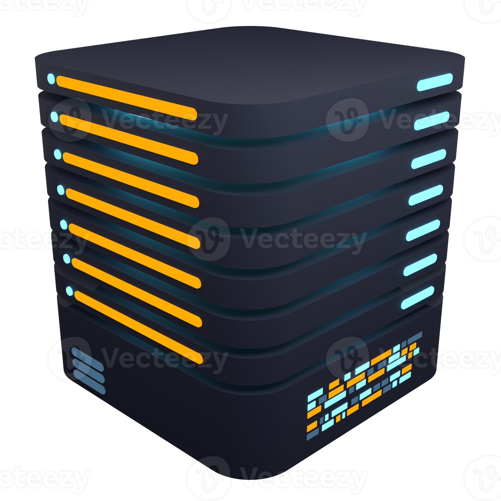 3D server icon. Computer server 3d render icon. Cloud computing. 3d ...