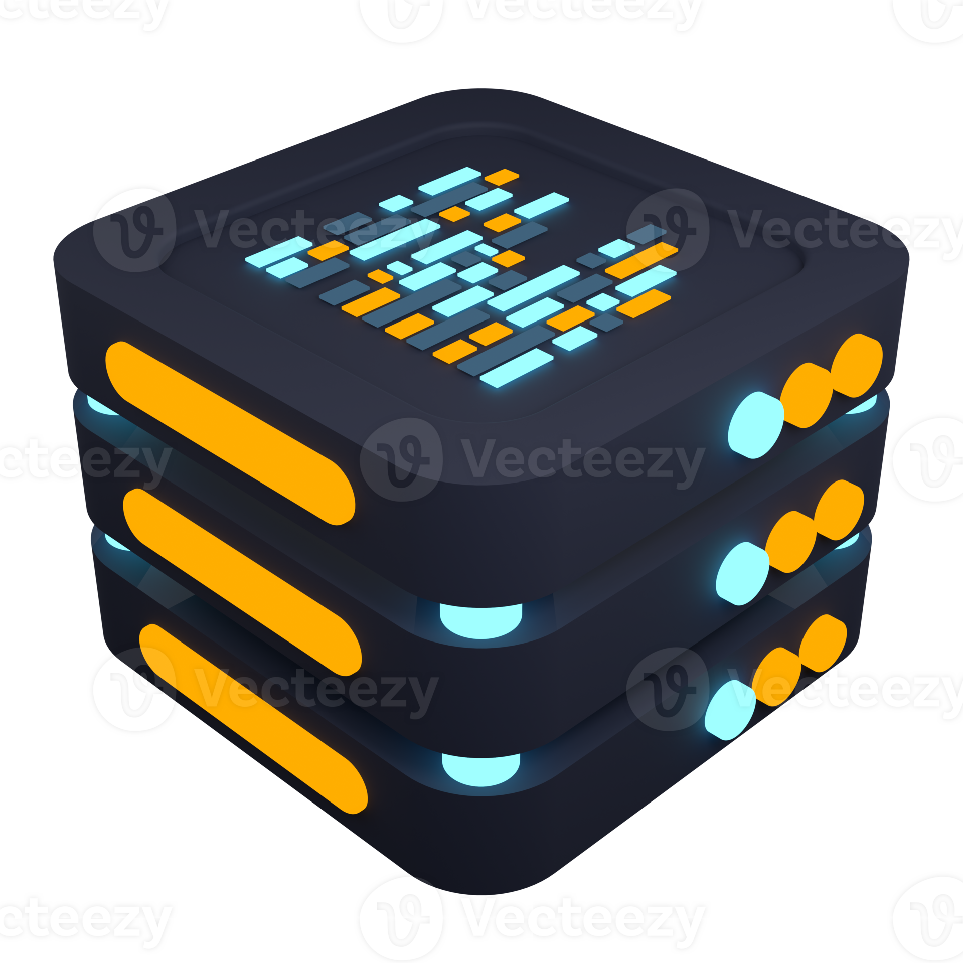 3D server icon. Computer server 3d render icon. Cloud computing. 3d ...