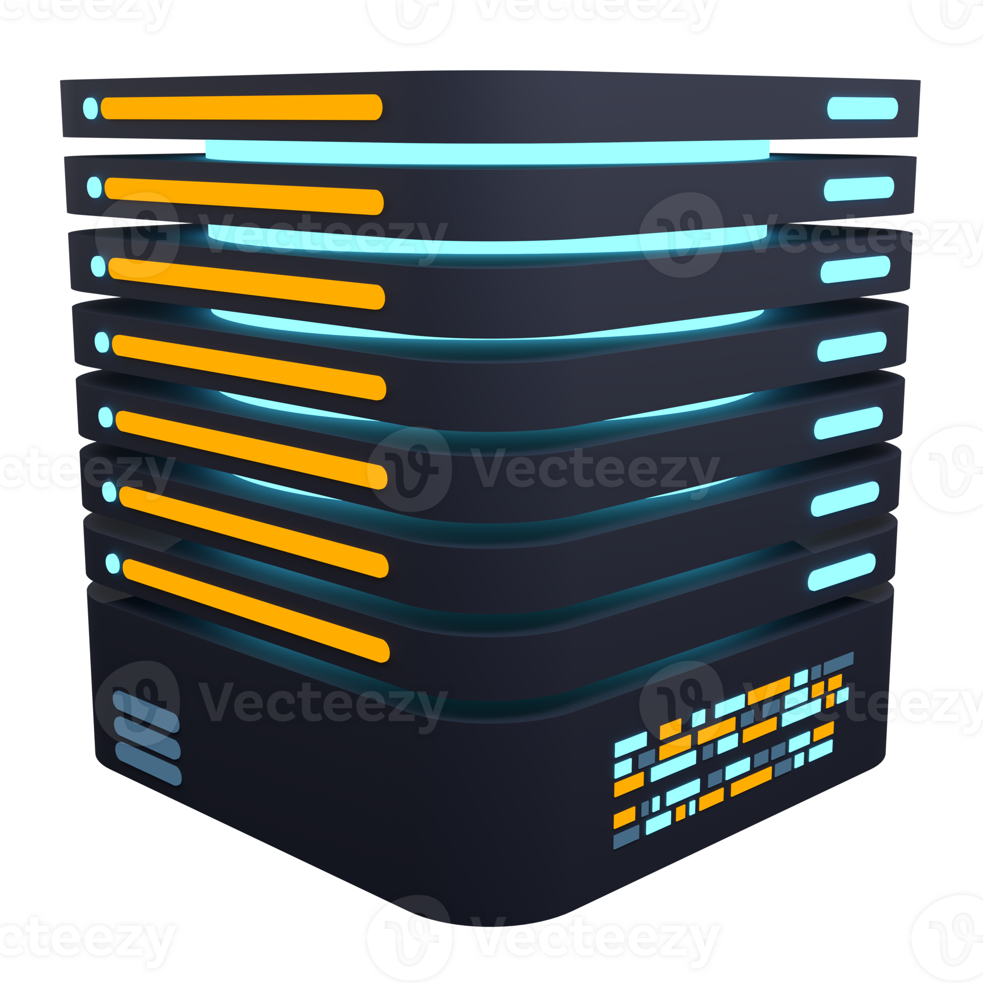 3D server icon. Computer server 3d render icon. Cloud computing. 3d ...