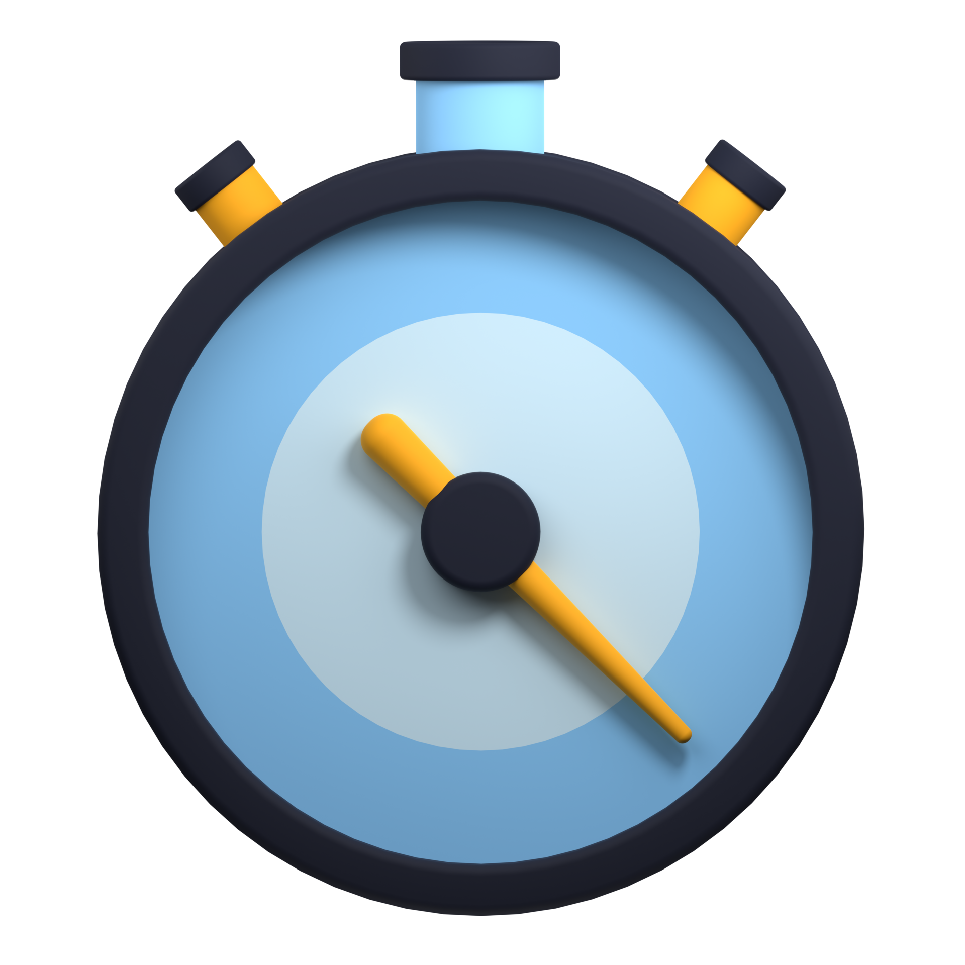 3d stopwatch icon. 3d render timer icon. 3d rendering cartoon style stopwatch icon. 3d rendering ...
