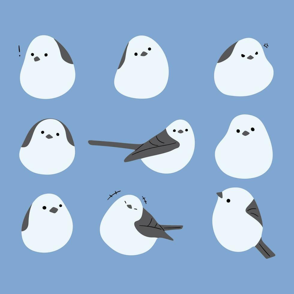 Long Tailed Tit Group Cute 26178968 Vector Art At Vecteezy