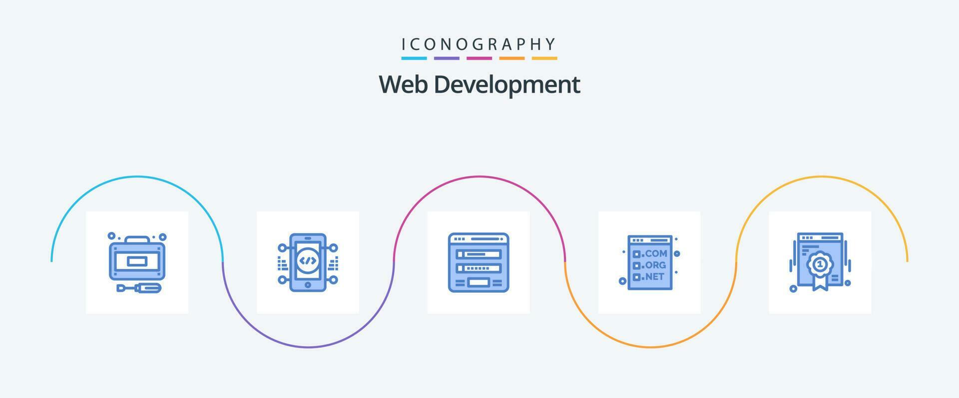 Web Development Blue 5 Icon Pack Including programming. com. flowchart. code. web 26180772 ...