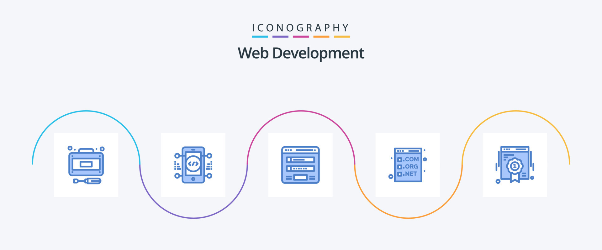 Web Development Blue 5 Icon Pack Including programming. com. flowchart ...